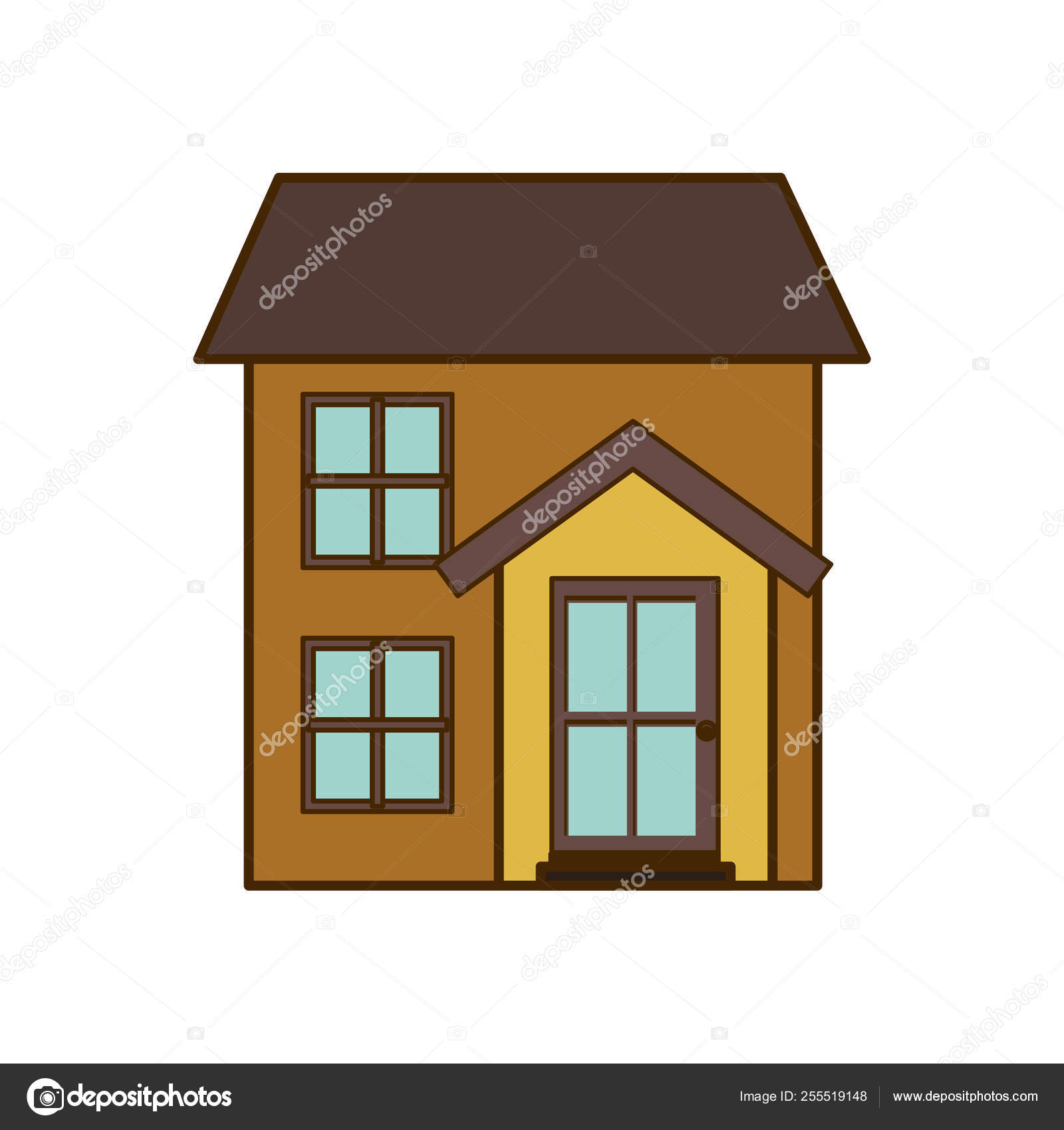 House with front view isolated icon Stock Vector by ©grgroupstock 255519148