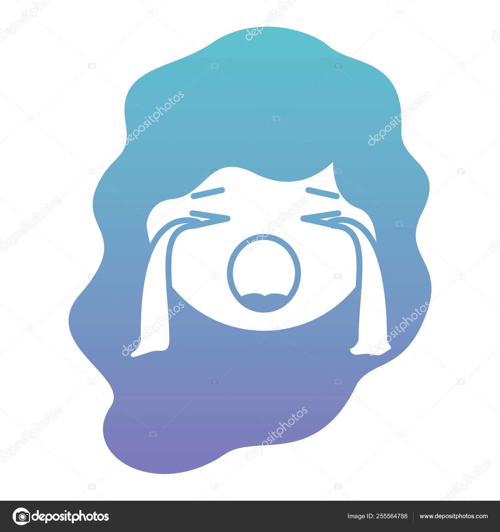 Cartoon woman crying head kawaii character Stock Vector Image by ...