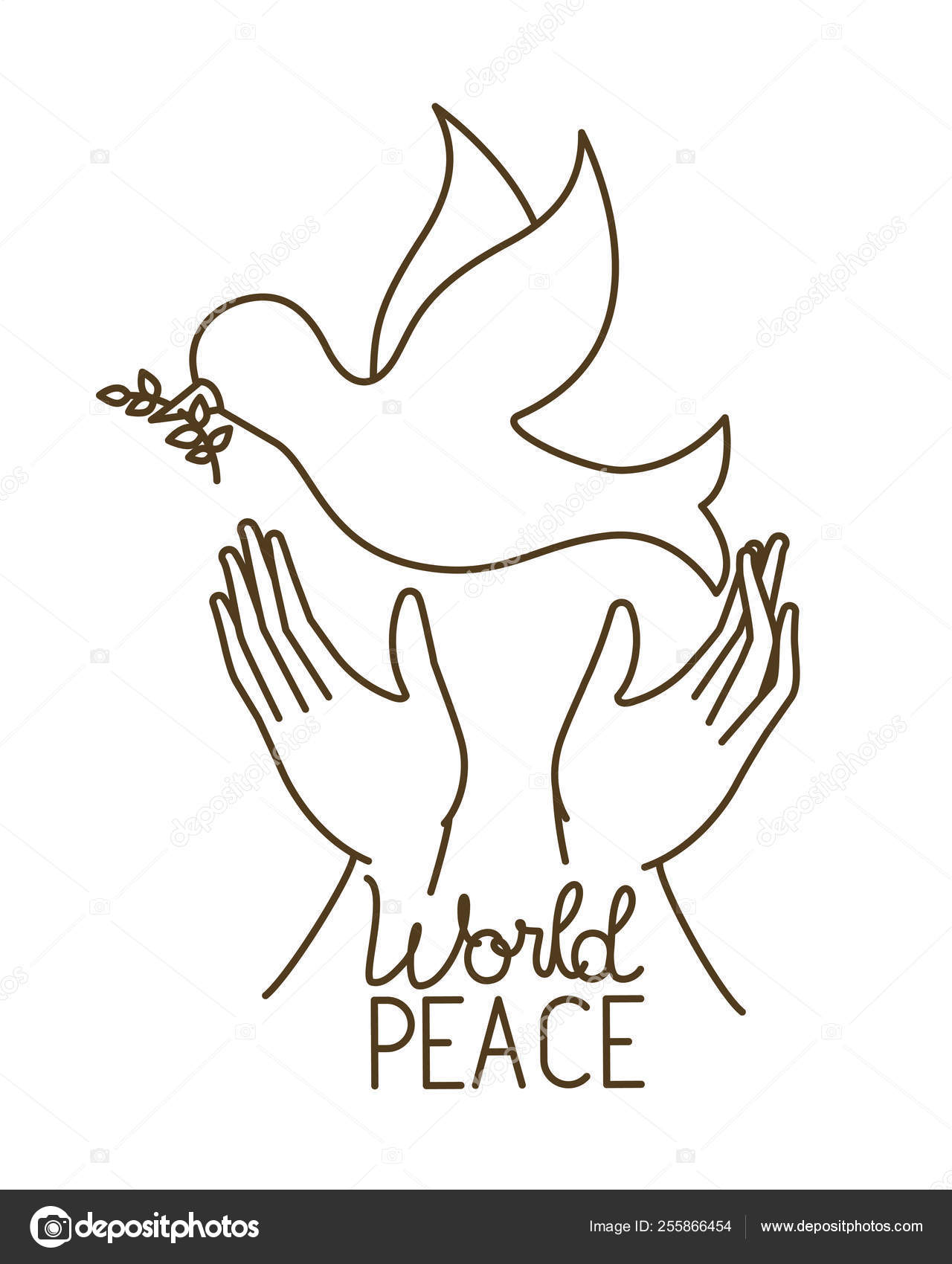 Dove of peace with open hands avatar character Stock Vector by ...