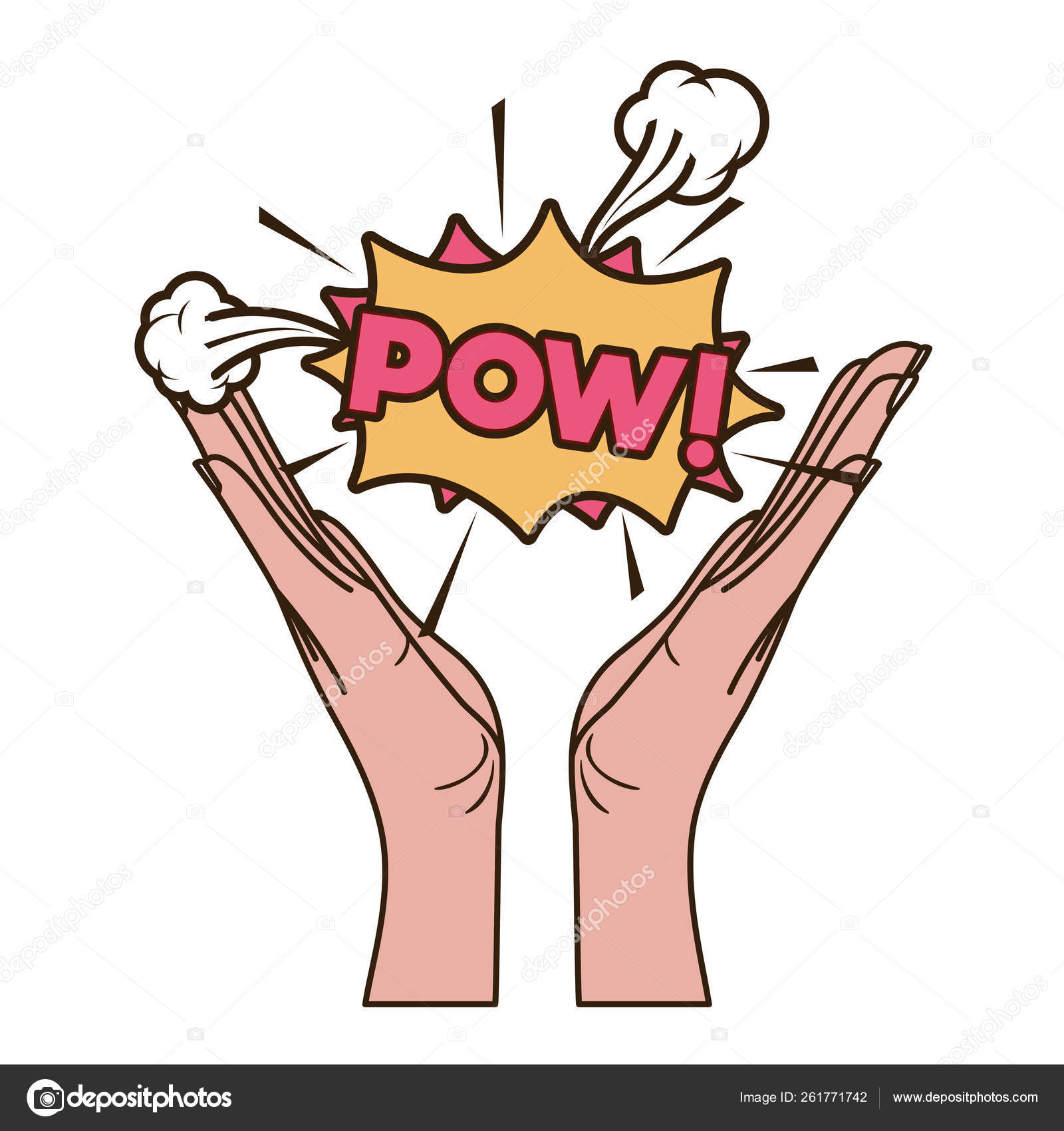 Open hands receiving comic words in speech bubble Stock Vector Image by ...