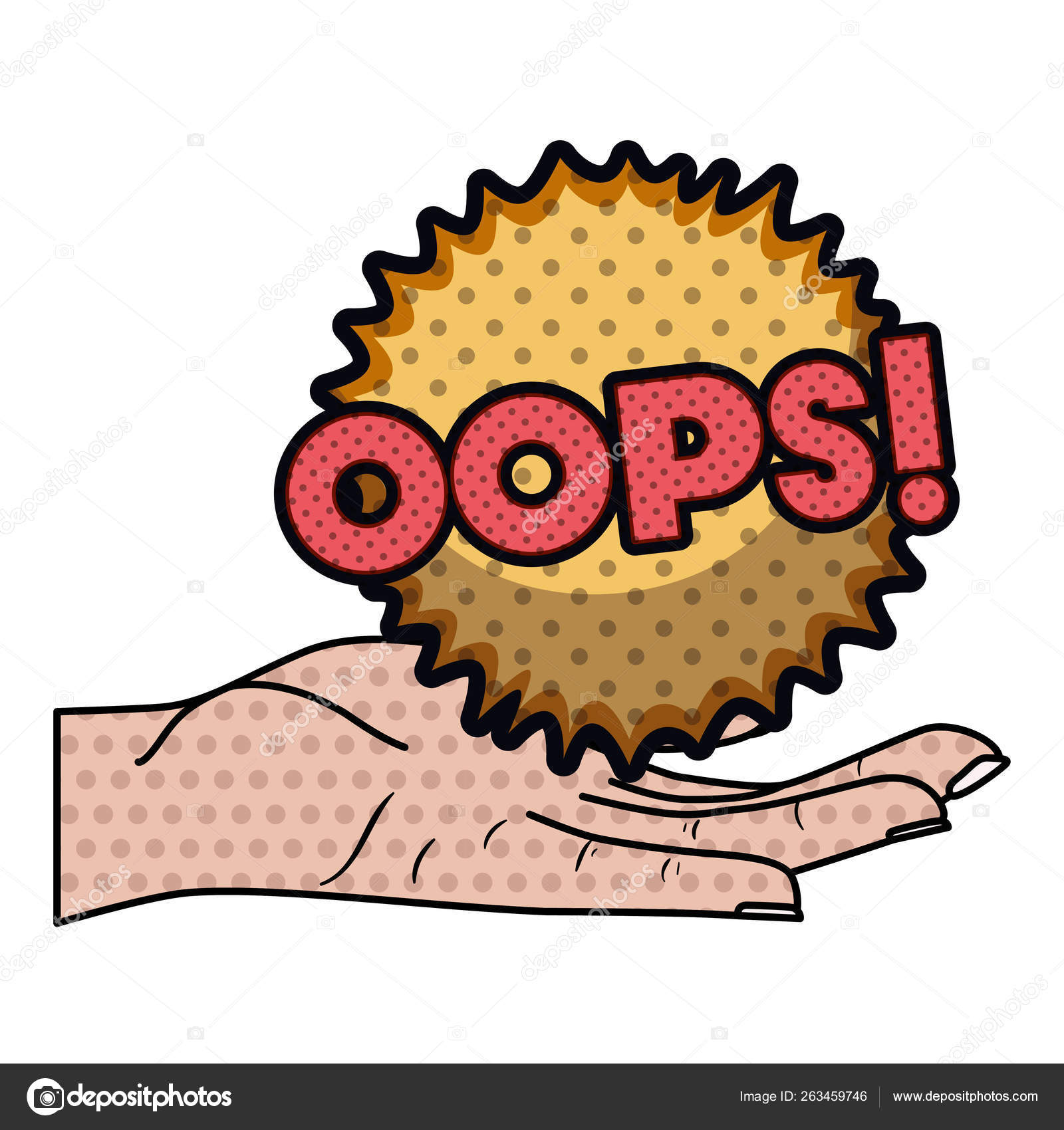 Open hand receiving comic words in speech bubble Stock Vector Image by ...