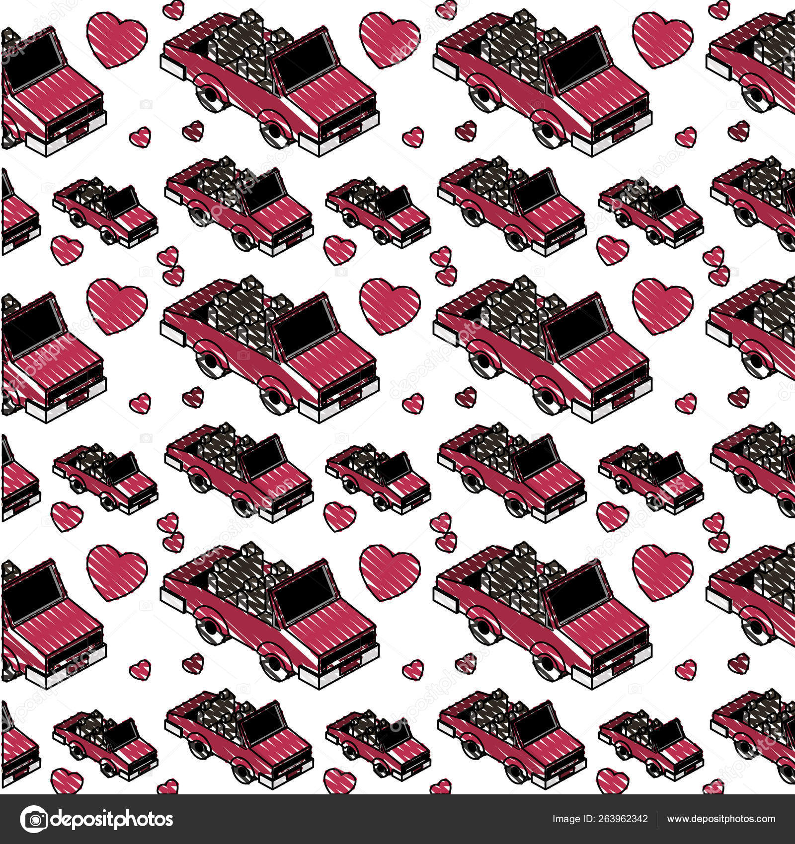 Convertible car isometric pattern background Stock Vector Image by ...
