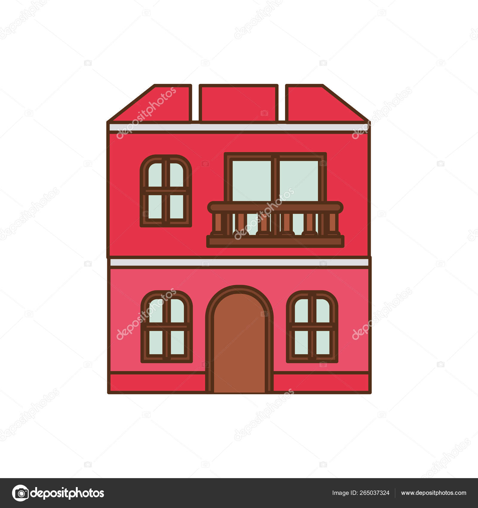 House with front view isolated icon Stock Vector by ©grgroupstock 265037324