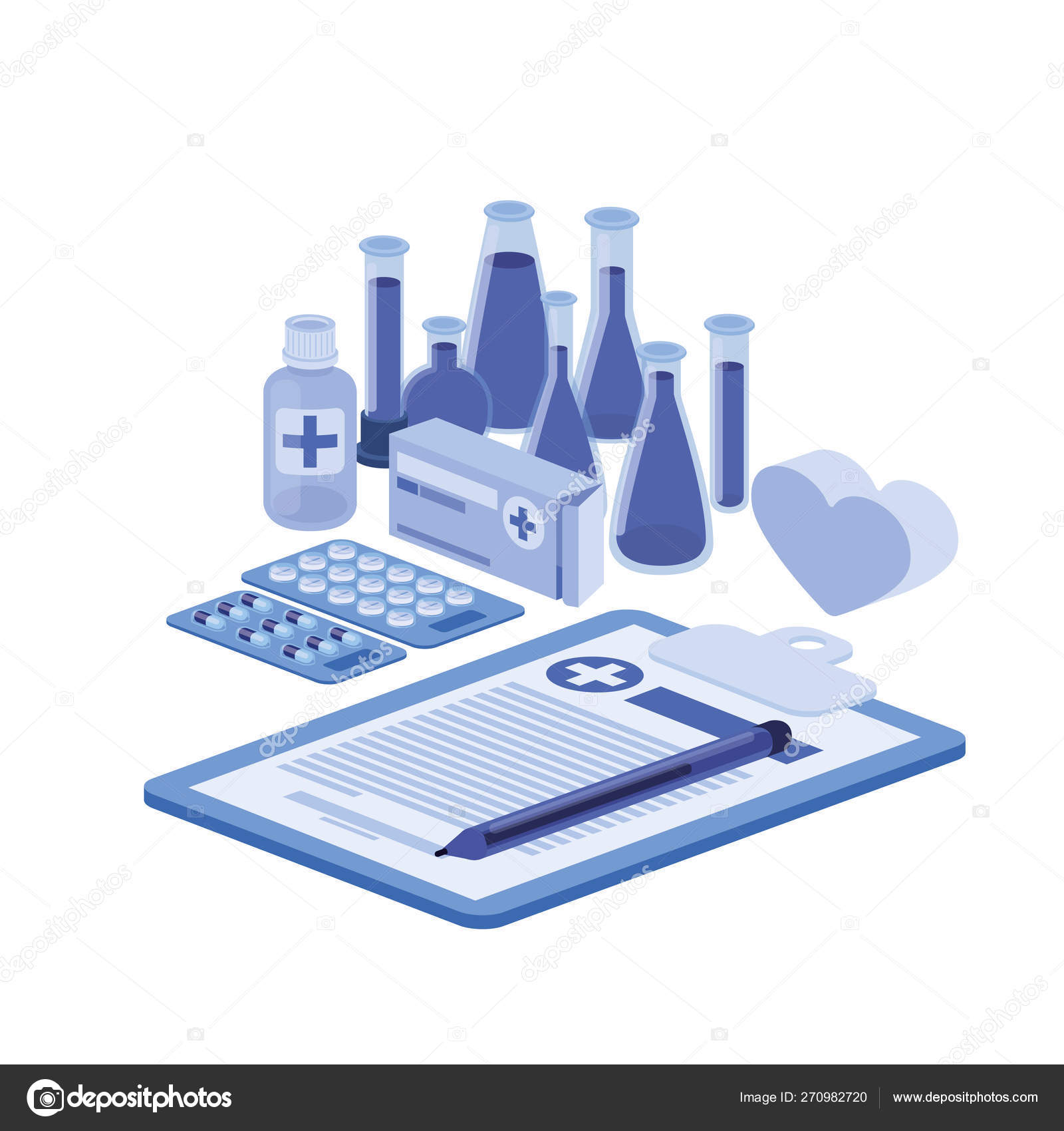 Laboratory instruments in white background Stock Vector by ...