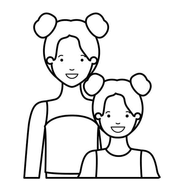 Mother and daughter standing avatar character Stock Vector Image by ...