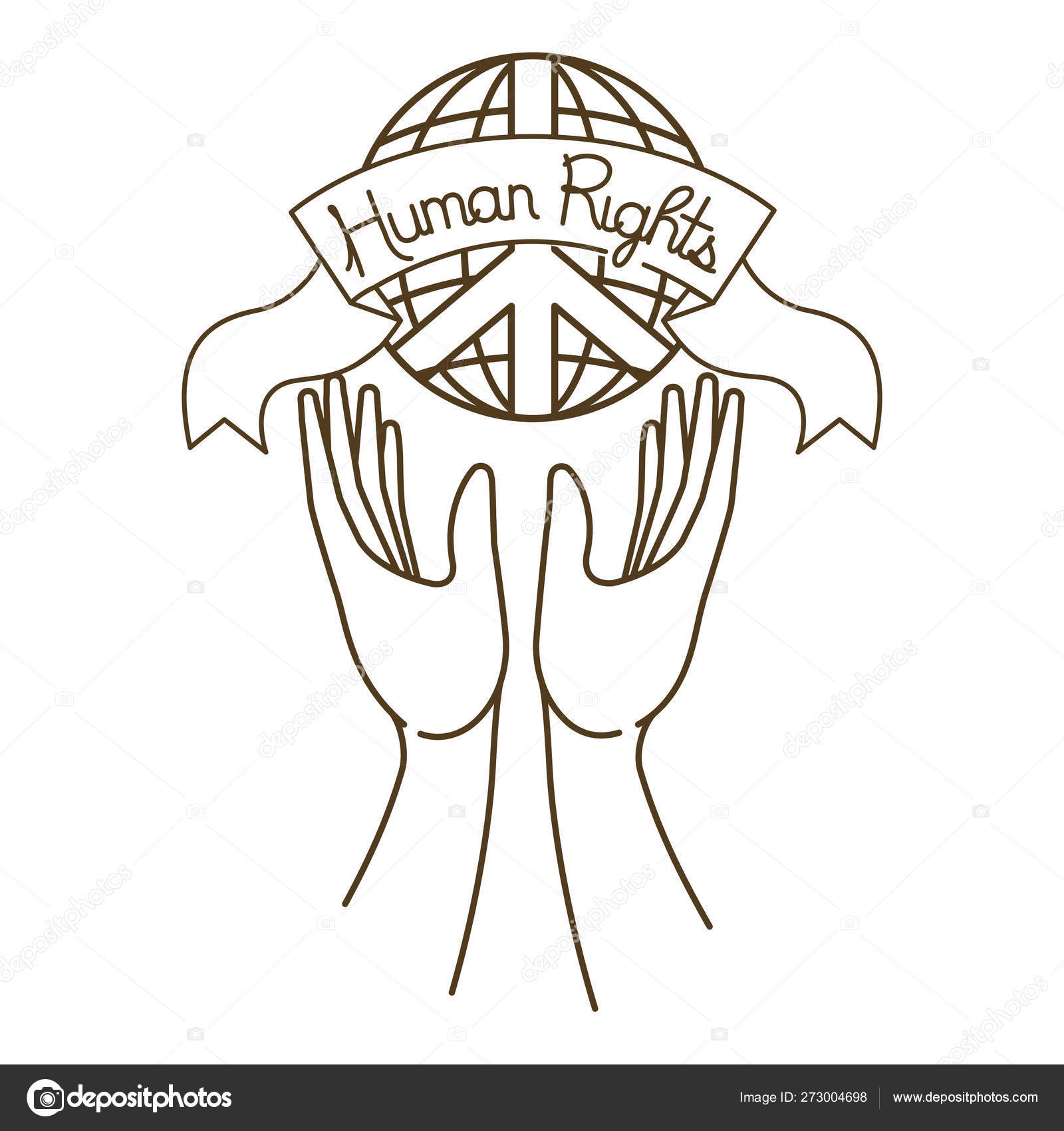 Open hands with human rights symbol Stock Vector by ©grgroupstock 273004698