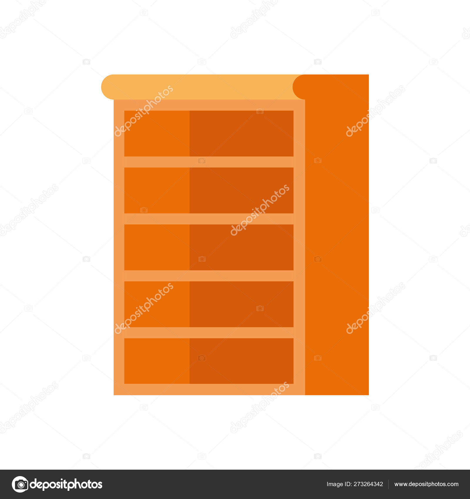 Wooden bookshelf on white background Stock Vector Image by ...