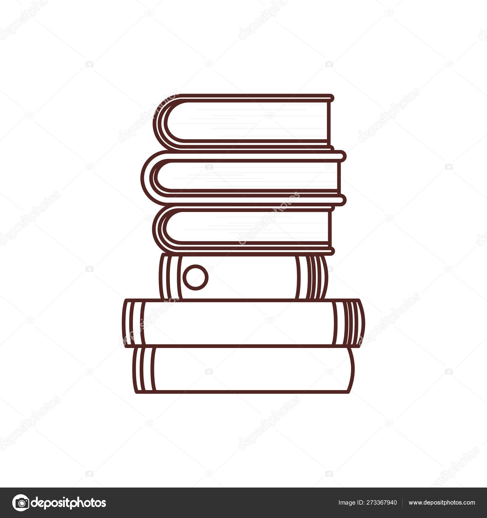 Silhouette of stack of books on white background Stock Vector Image by ...