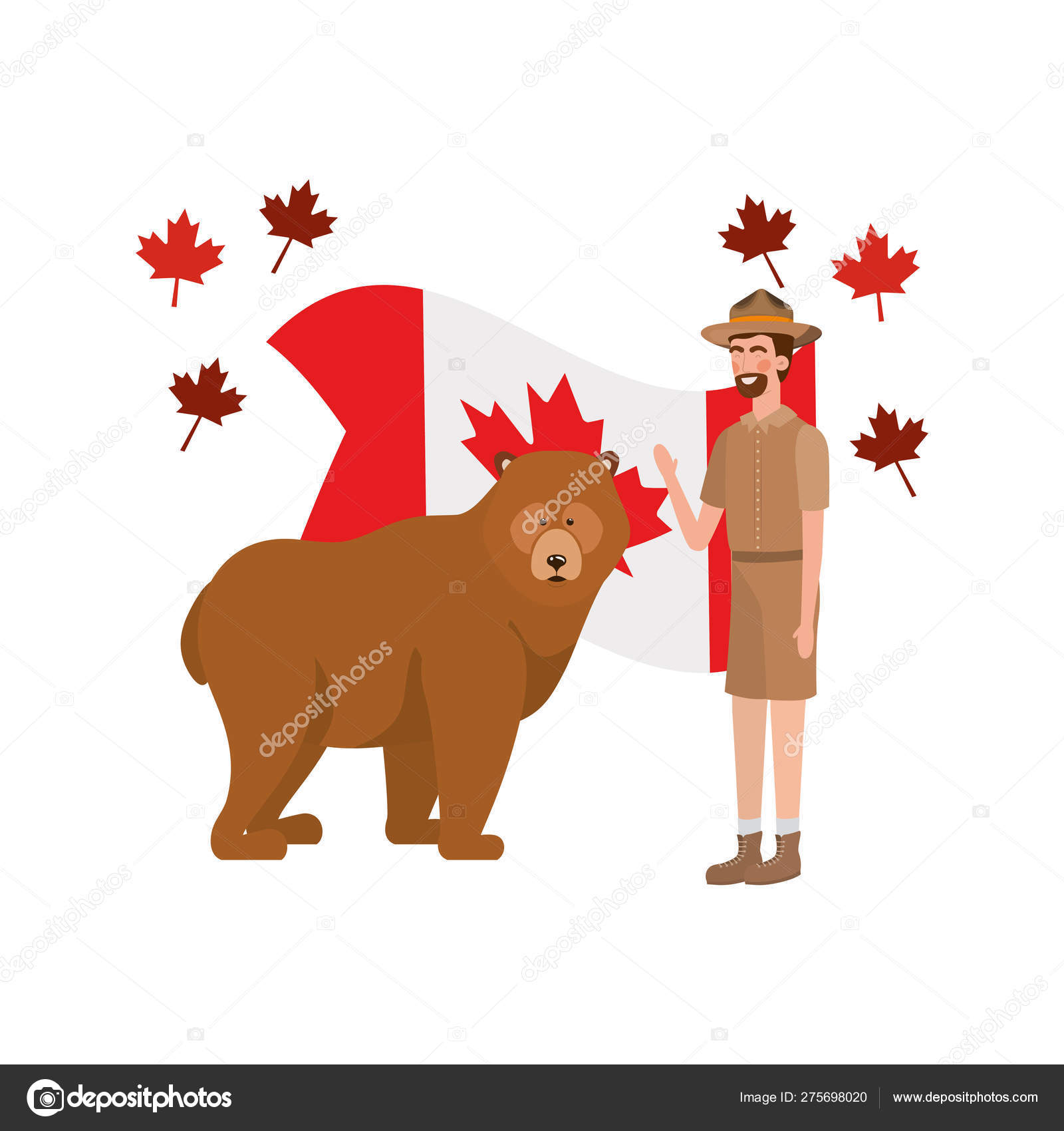 Bear forest anima and rangerl of canada design Stock Vector by ...