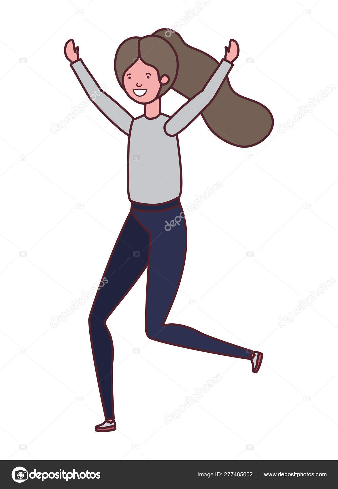 Dancing woman in white background Stock Vector by ©grgroupstock 277485002