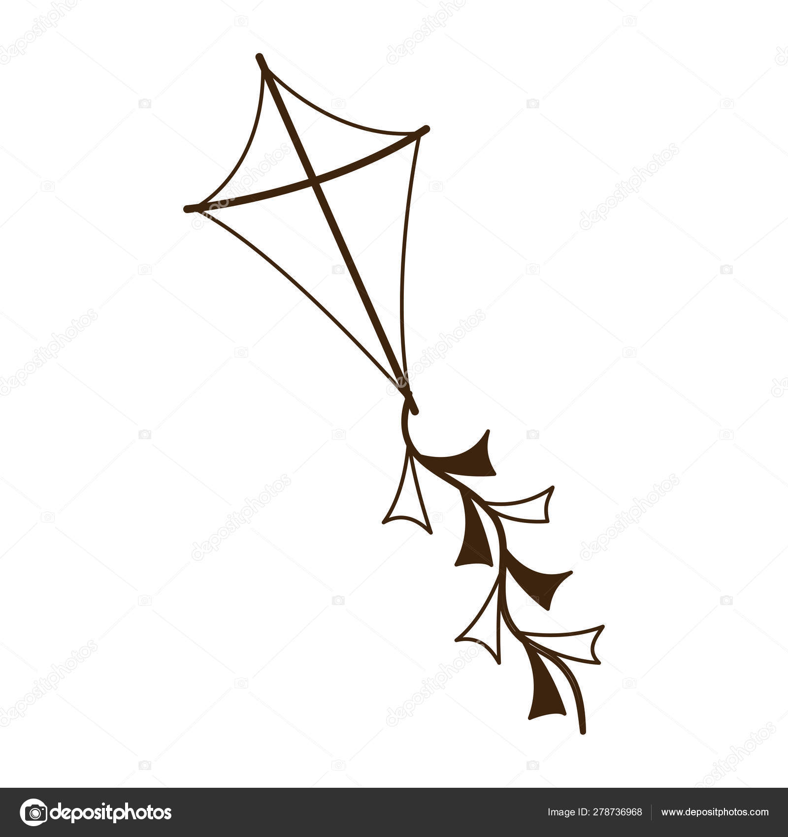 Silhouette of kite flying with white background Stock Vector Image by ...