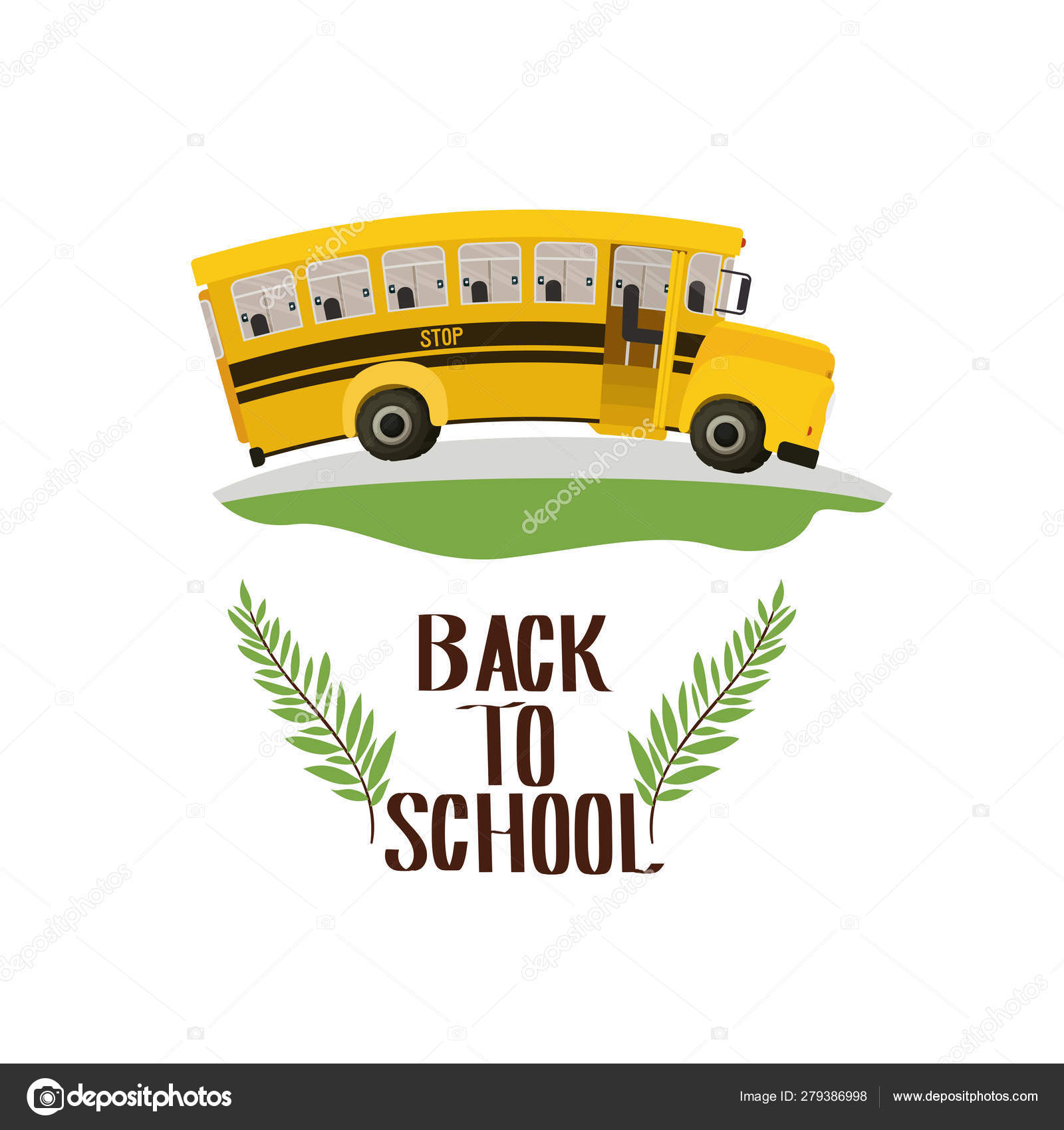 School bus with back to school label Stock Vector by ©grgroupstock ...