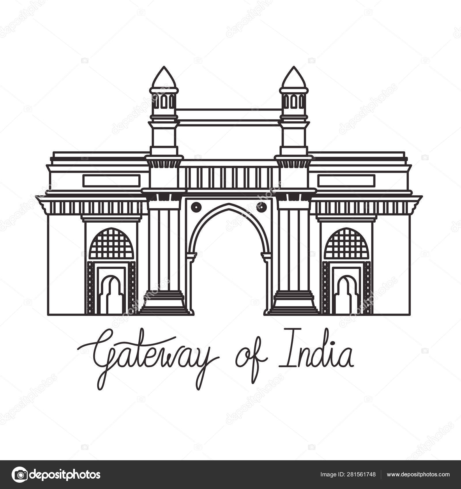 Edification of gateway of india isolated icon Stock Vector Image by ...