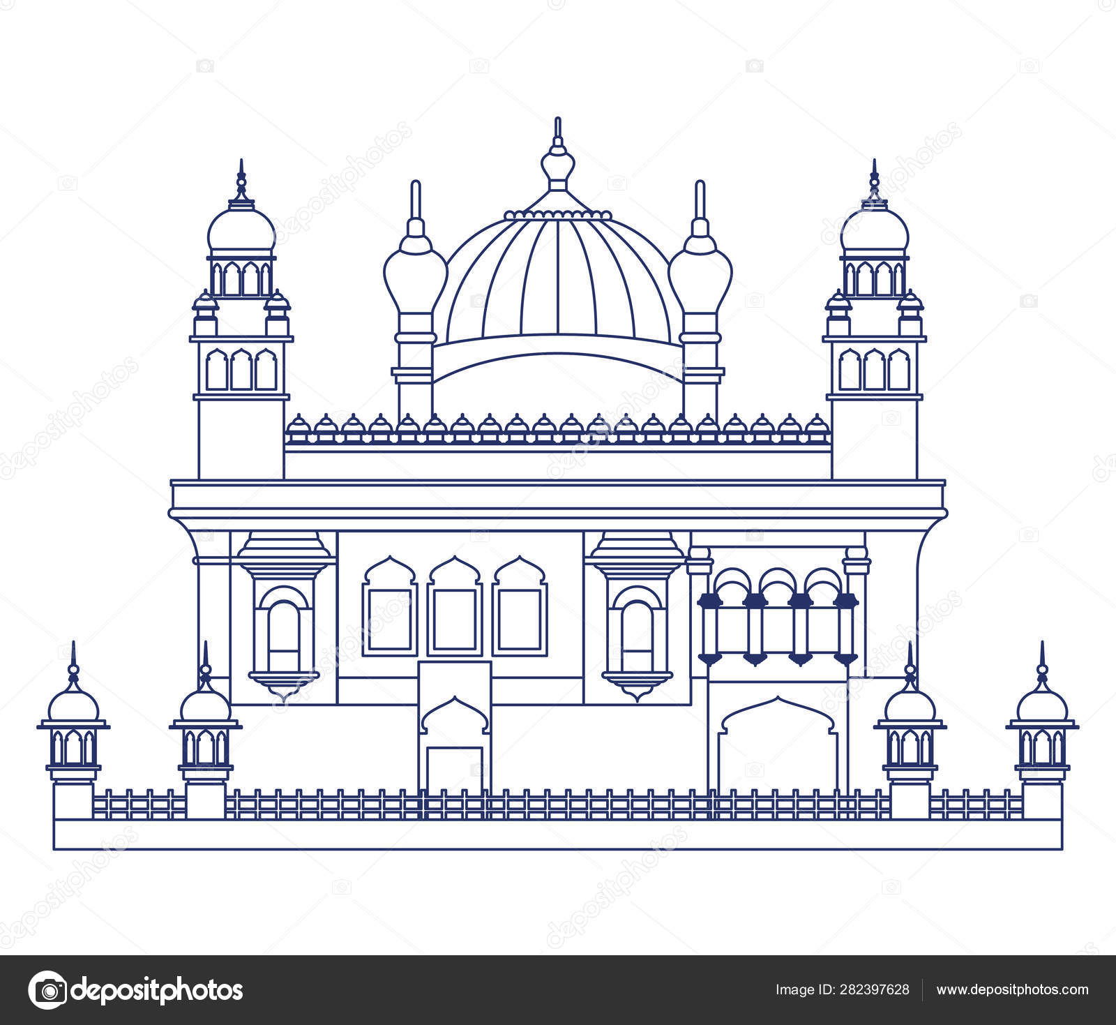 Sikhism Temple Drawing