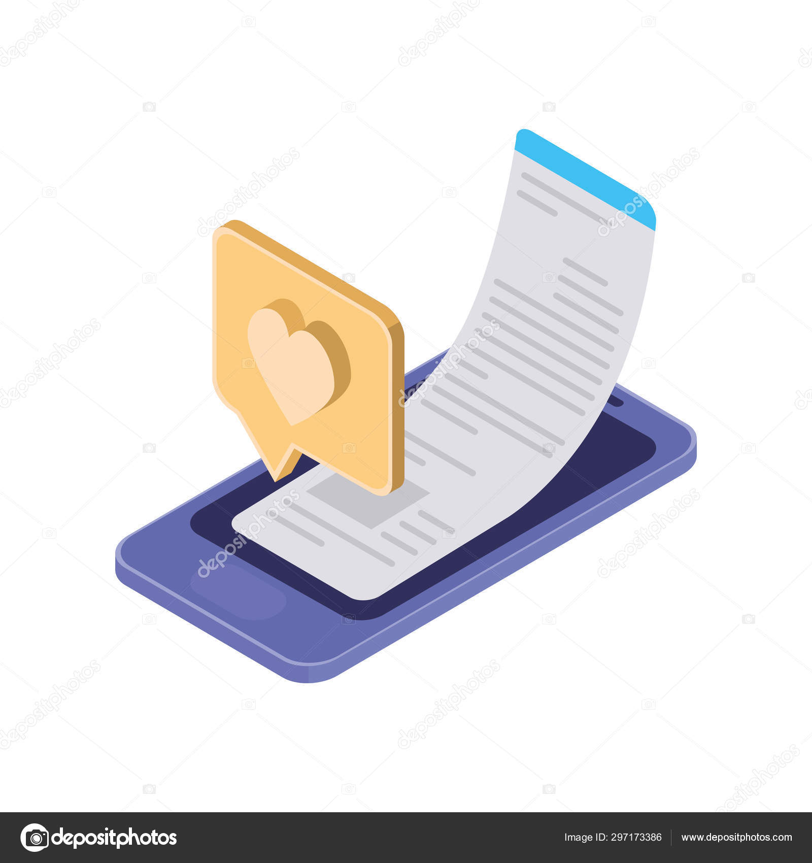 Smartphone screen with email notifications Stock Vector by ...