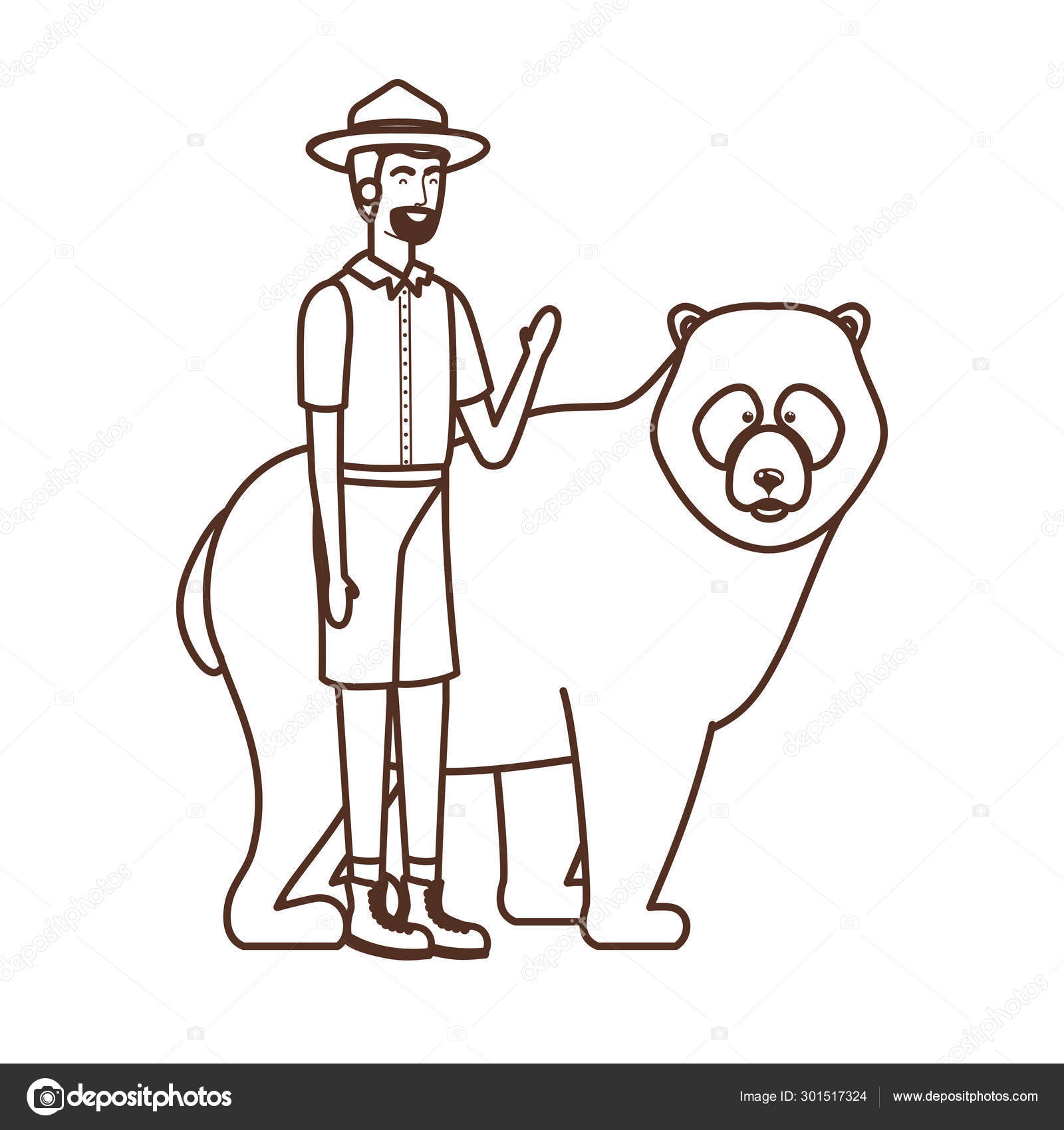 Bosque guardabosques hombre diseño de dibujos animados vector ...