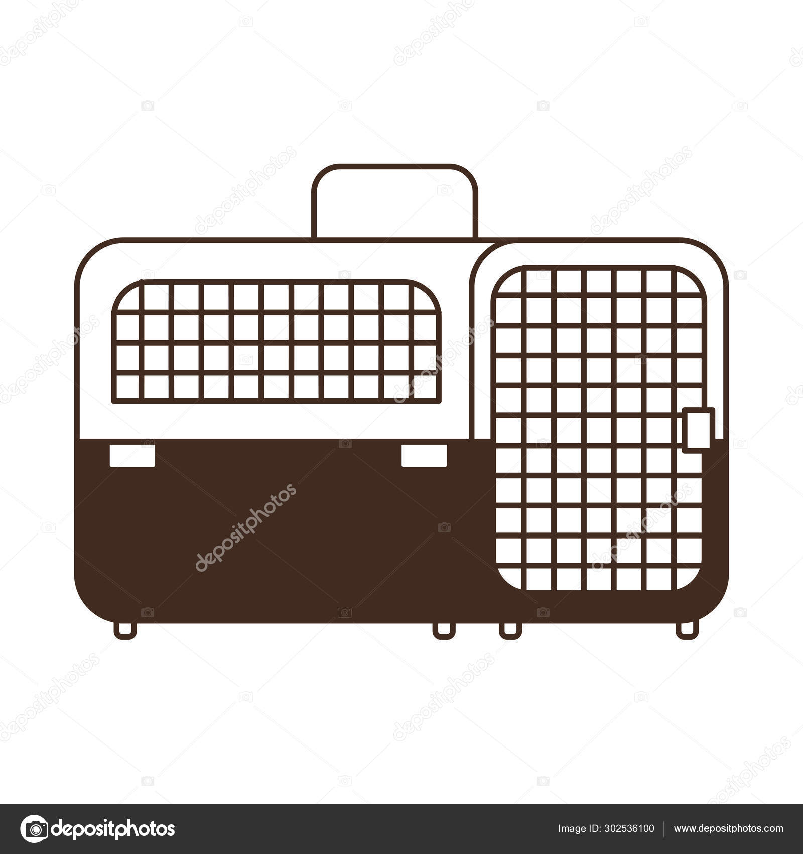 Silhouette of pet transport box on white background Stock Vector Image ...