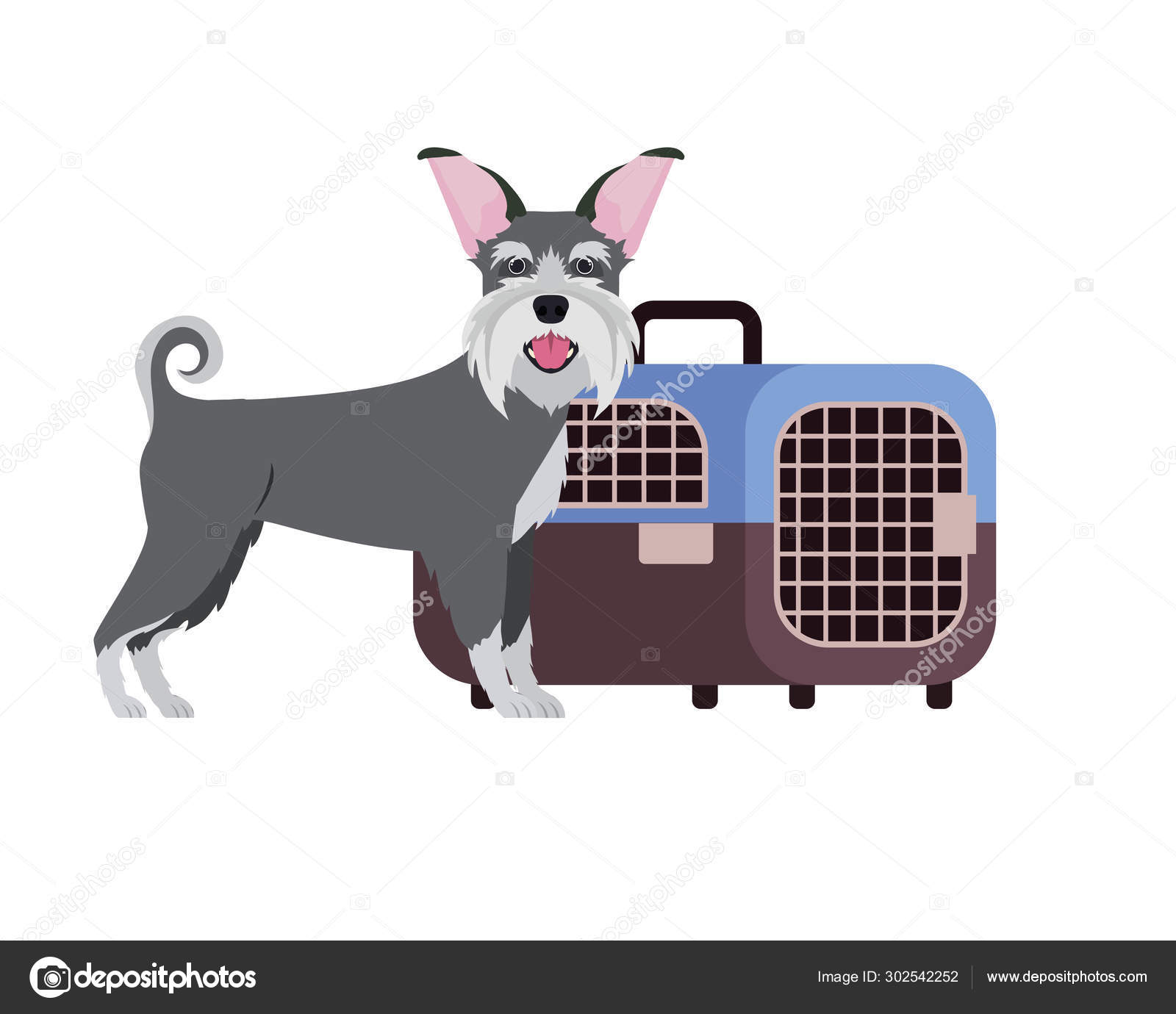 Dog and pet transport box on white background Stock Vector by ...