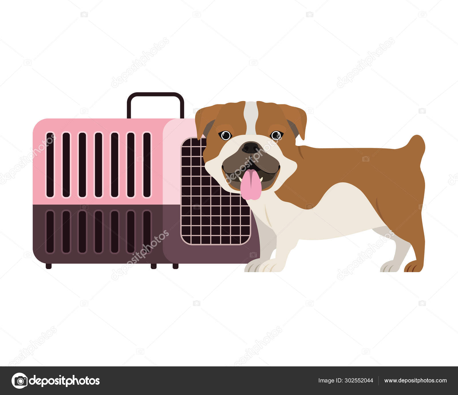 Dog and pet transport box on white background Stock Vector Image by ...