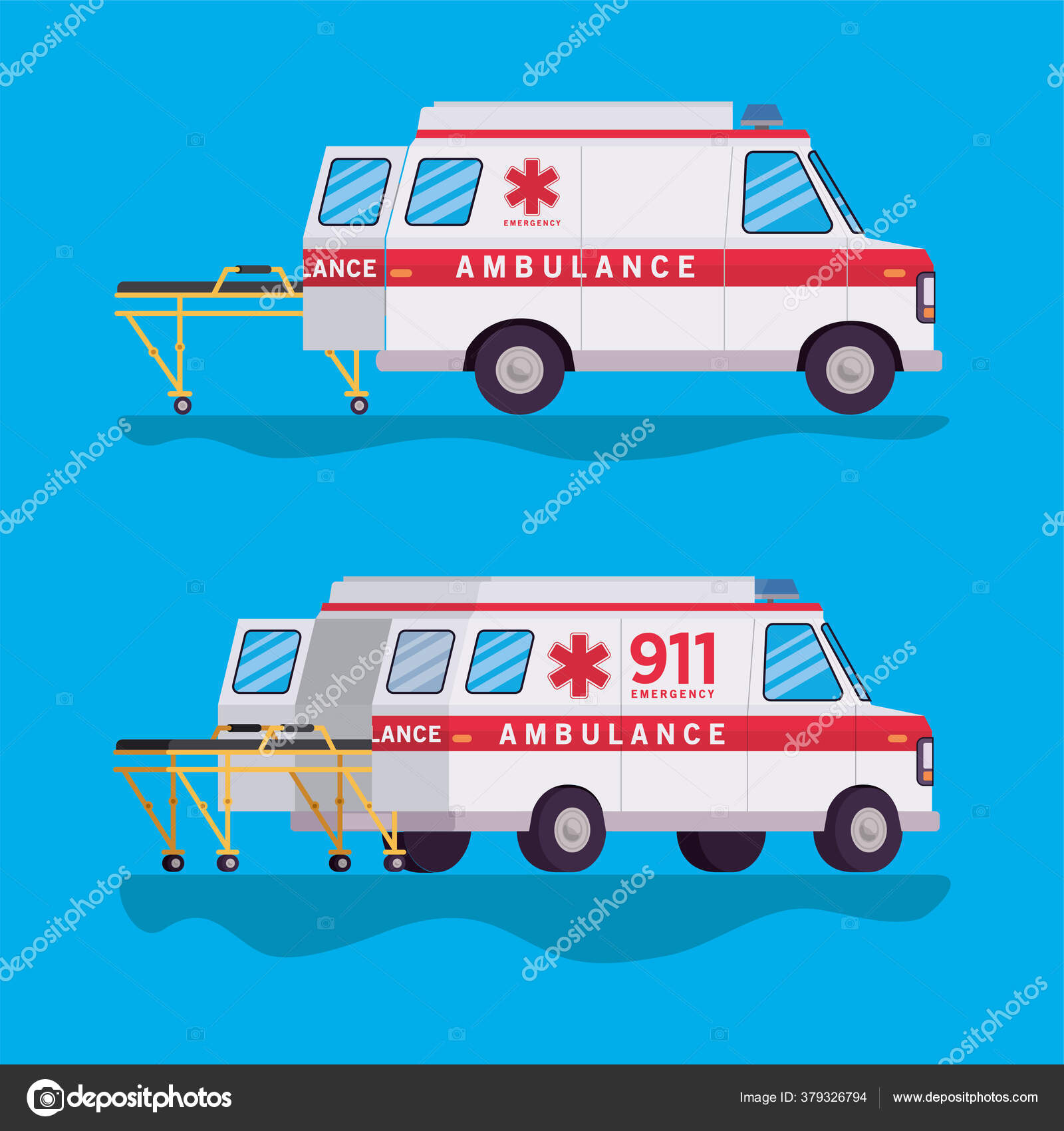 Ambulances and stretchers vector design Stock Vector Image by ...