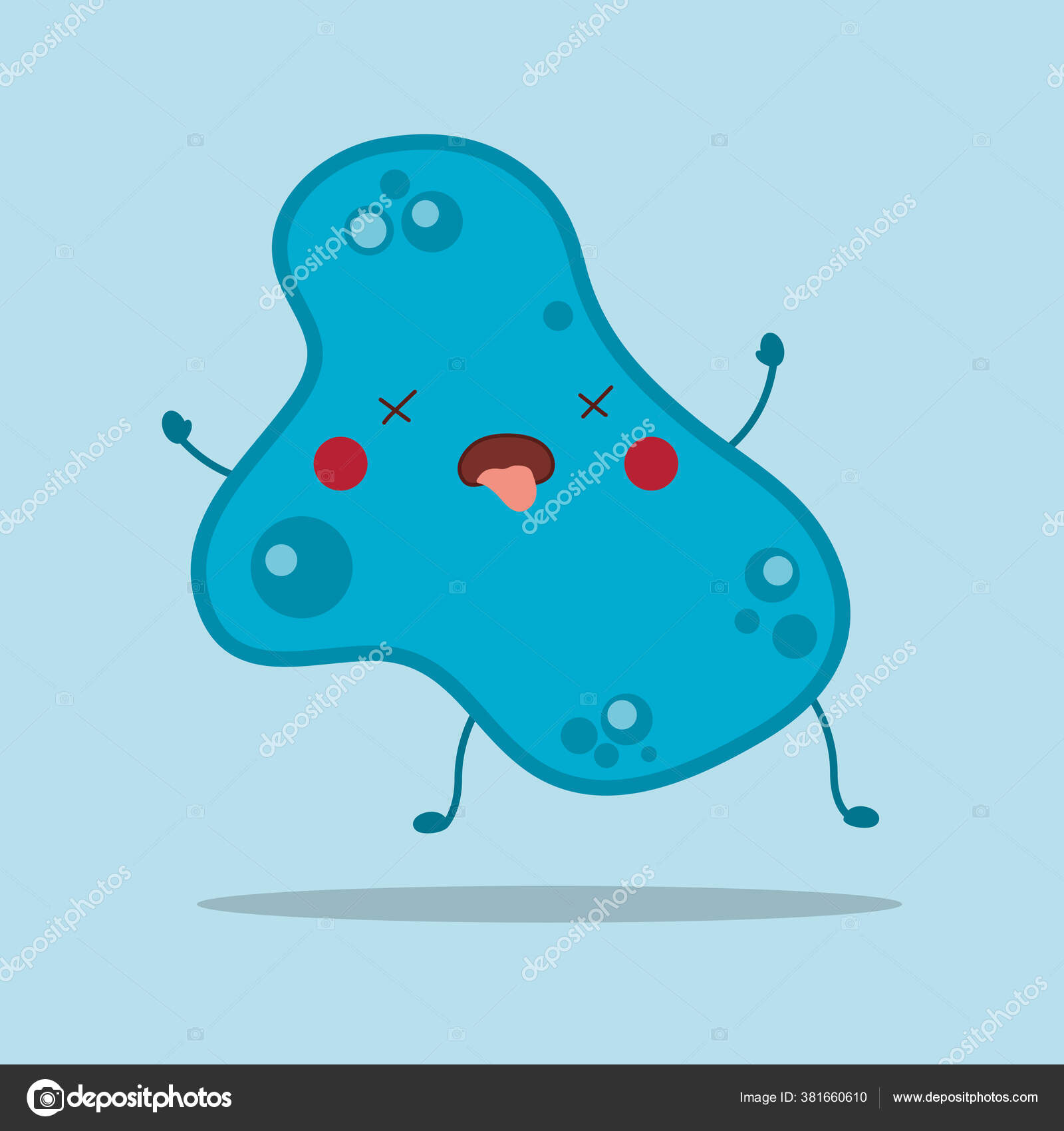 Dead virus kawaii cartoon vector design Stock Vector Image by ...
