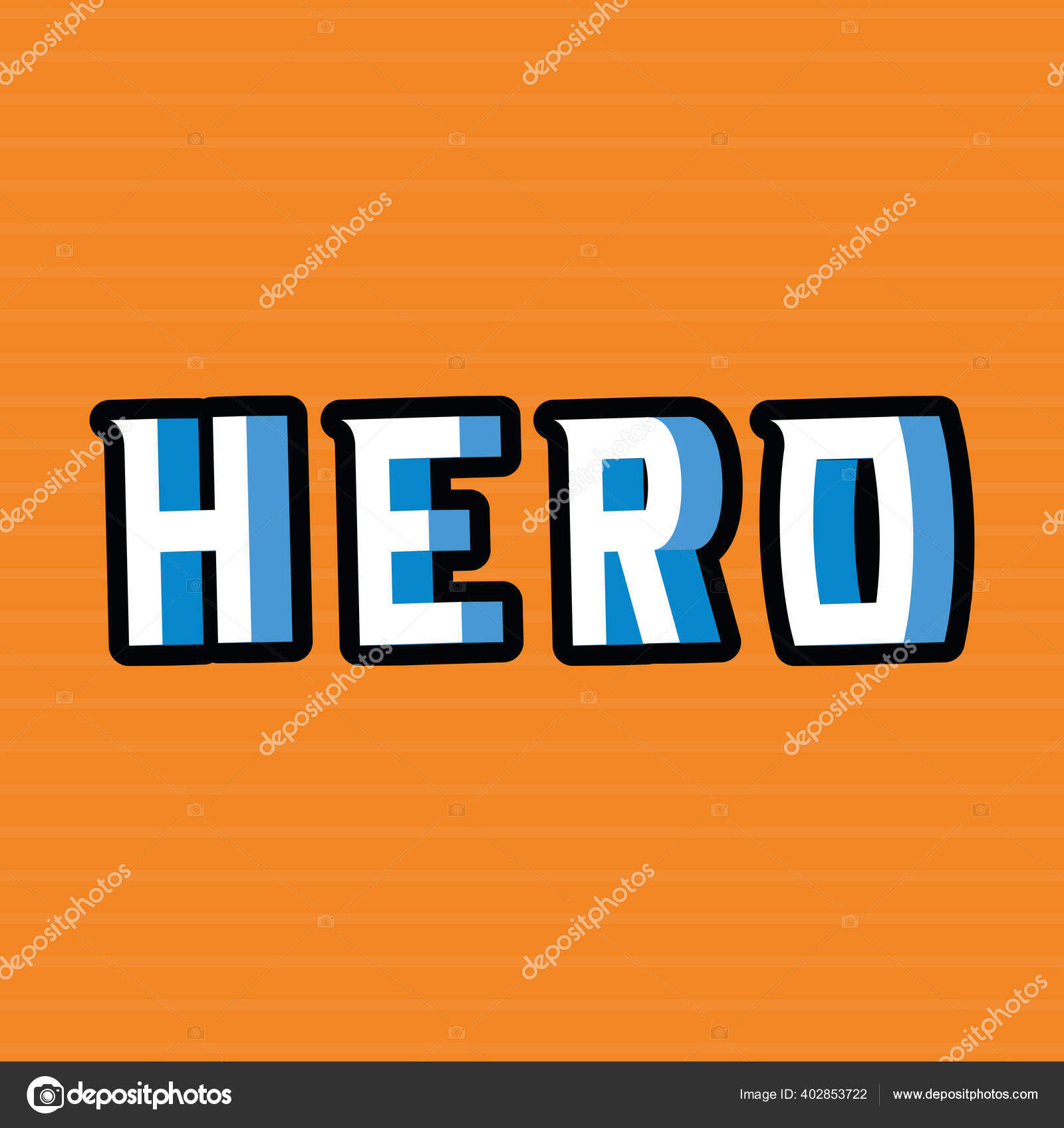 3d hero lettering on orange background vector design Stock Vector Image ...