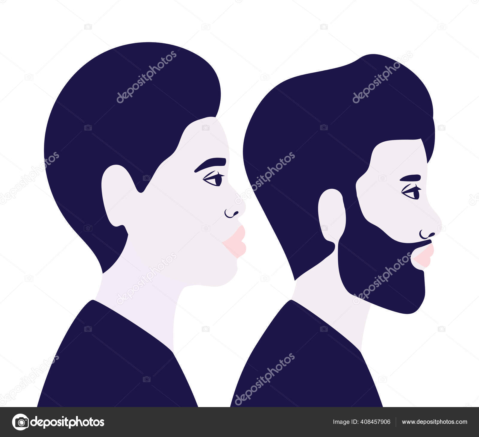Men cartoons in side view in blue color vector design Stock Vector by ...