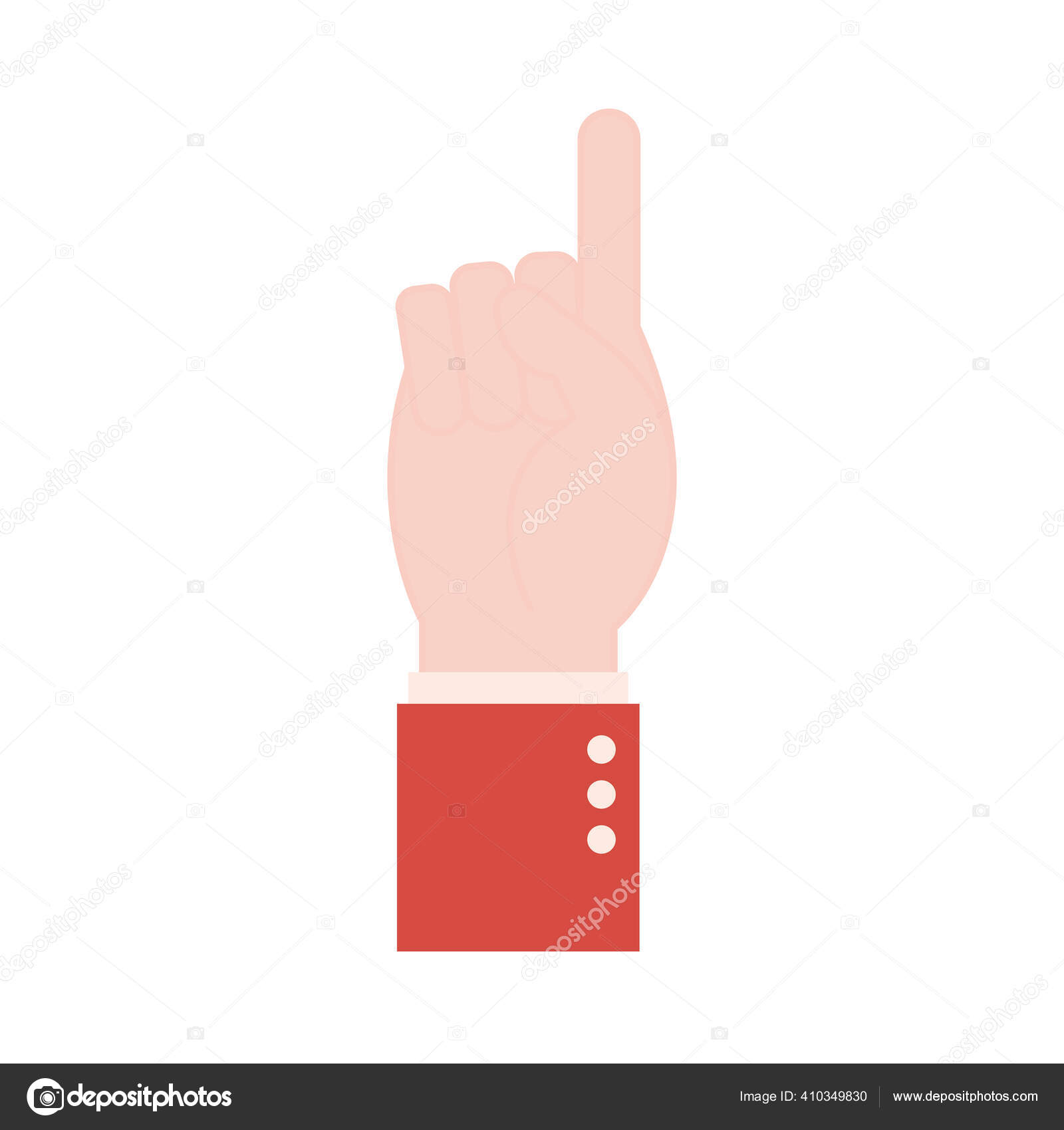 D hand sign language flat style icon vector design Stock Vector Image ...