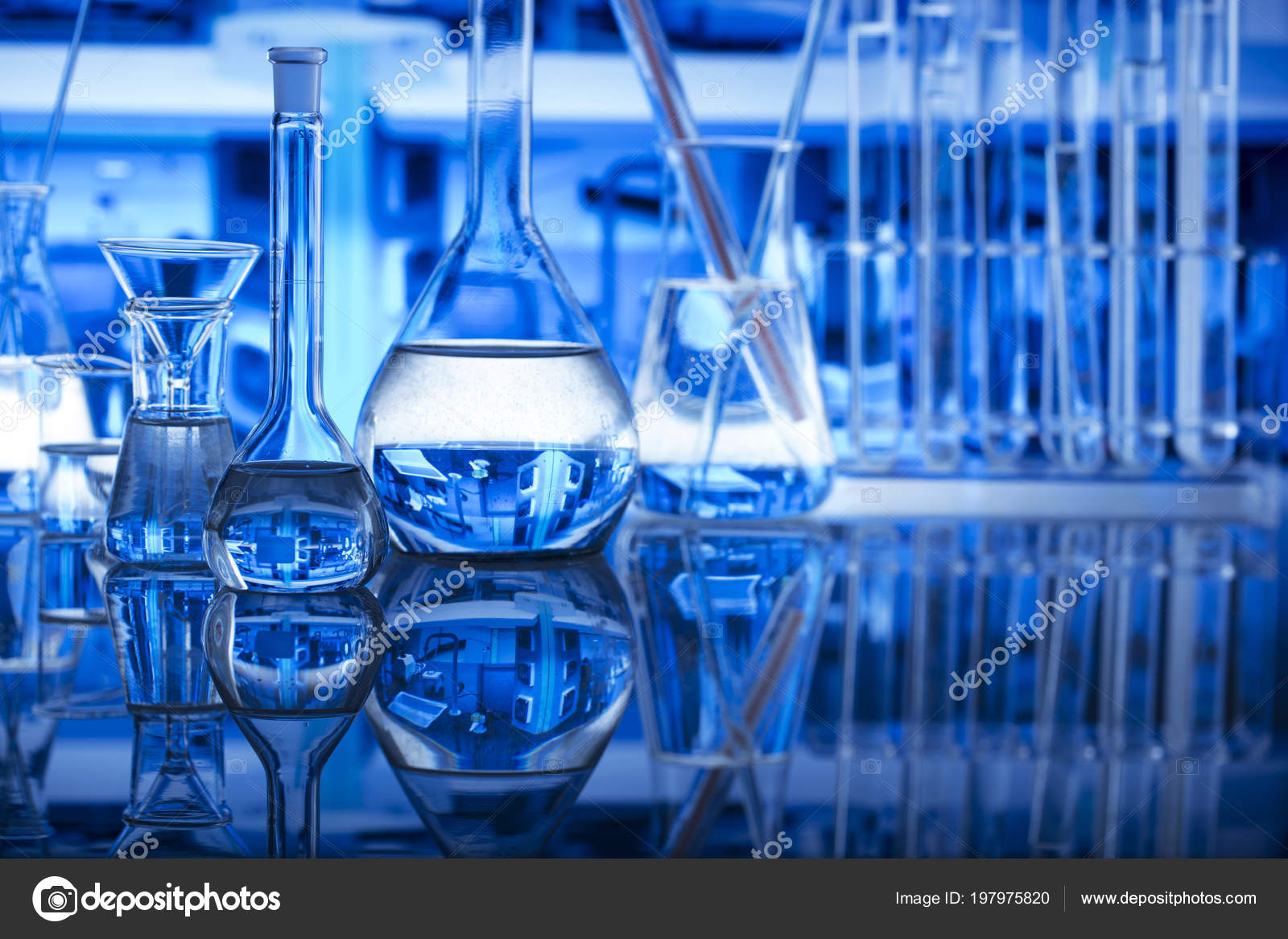 Science Concept Background Laboratory Glassware Composition Stock Photo ...