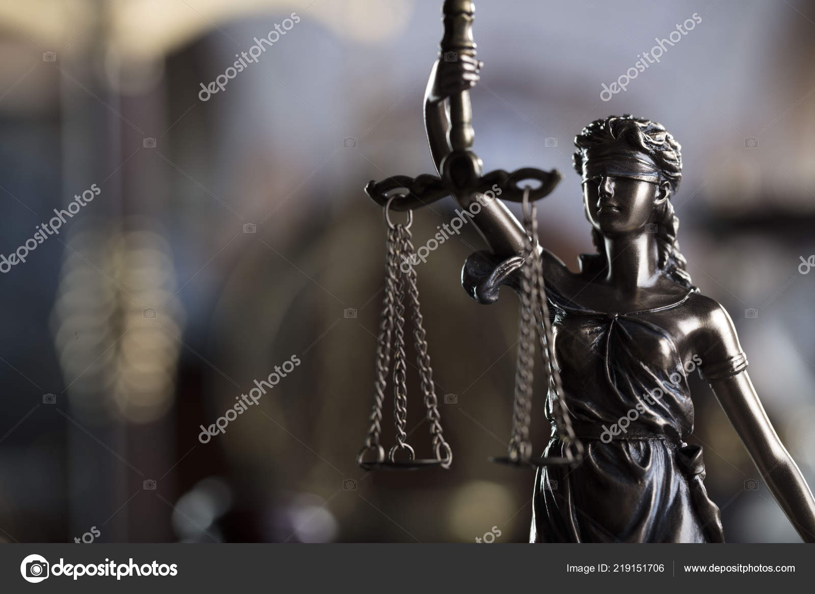 Law Symbols Old University Library Books Gavel Scale Statue Justice ...