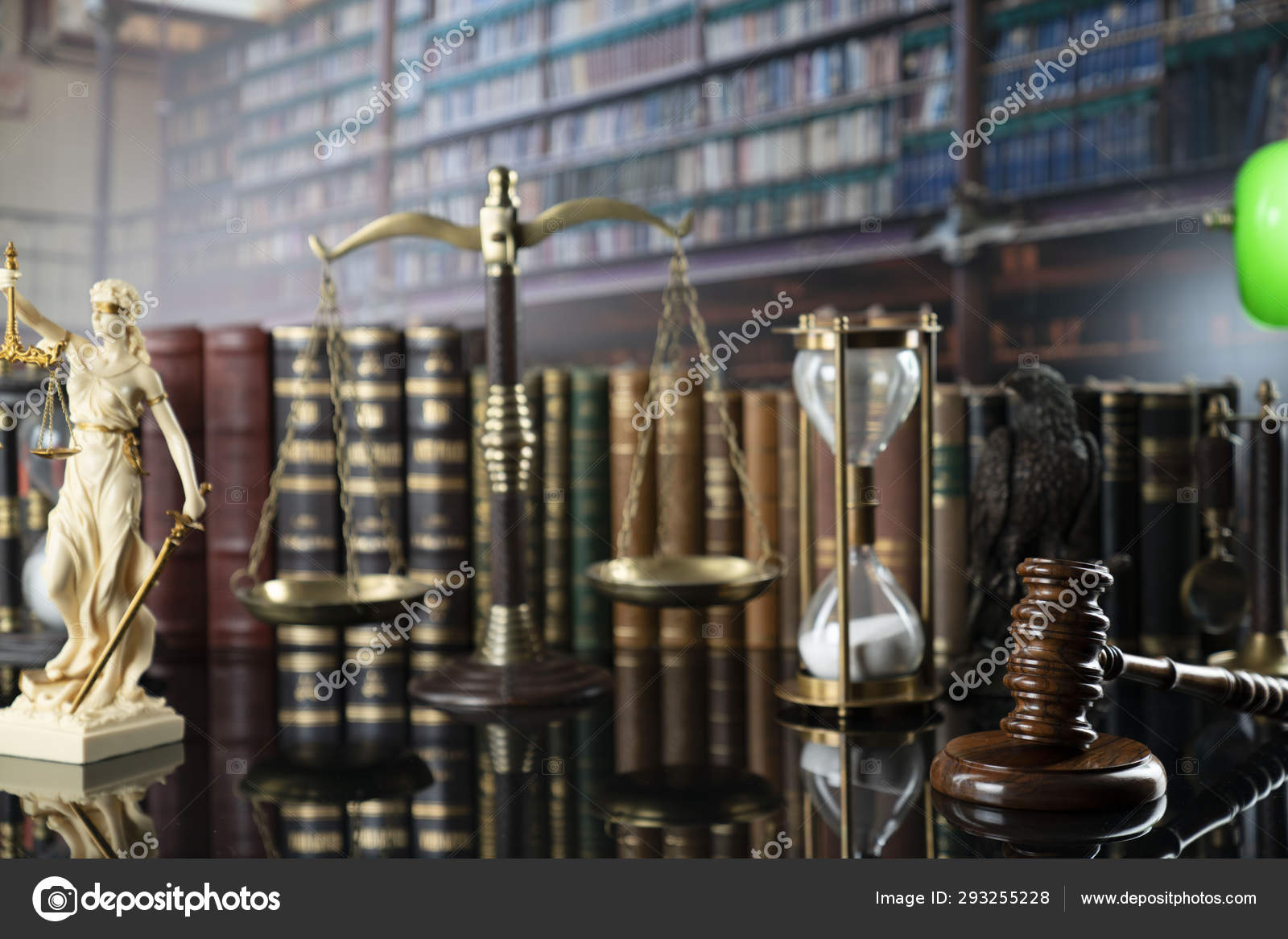 Law Concept Background White Statue Themis Legal Books Scale Table ...