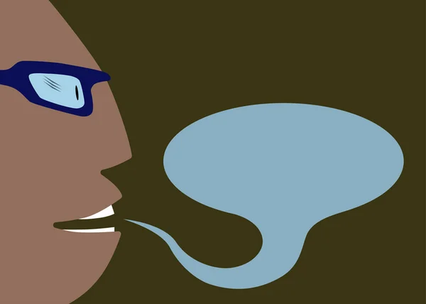 Half Face Mouth Open Big Speech Bubble Positive Mood Cheerful Stock ...