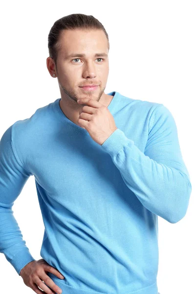 Portrait Man Posing Isolated White Background — Stock Photo © aletia ...