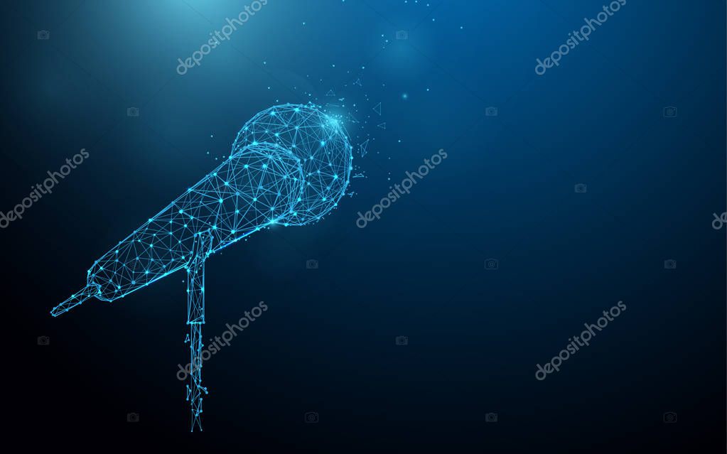 Diseño de líneas de forma de micrófono, triángulos y estilo de ...