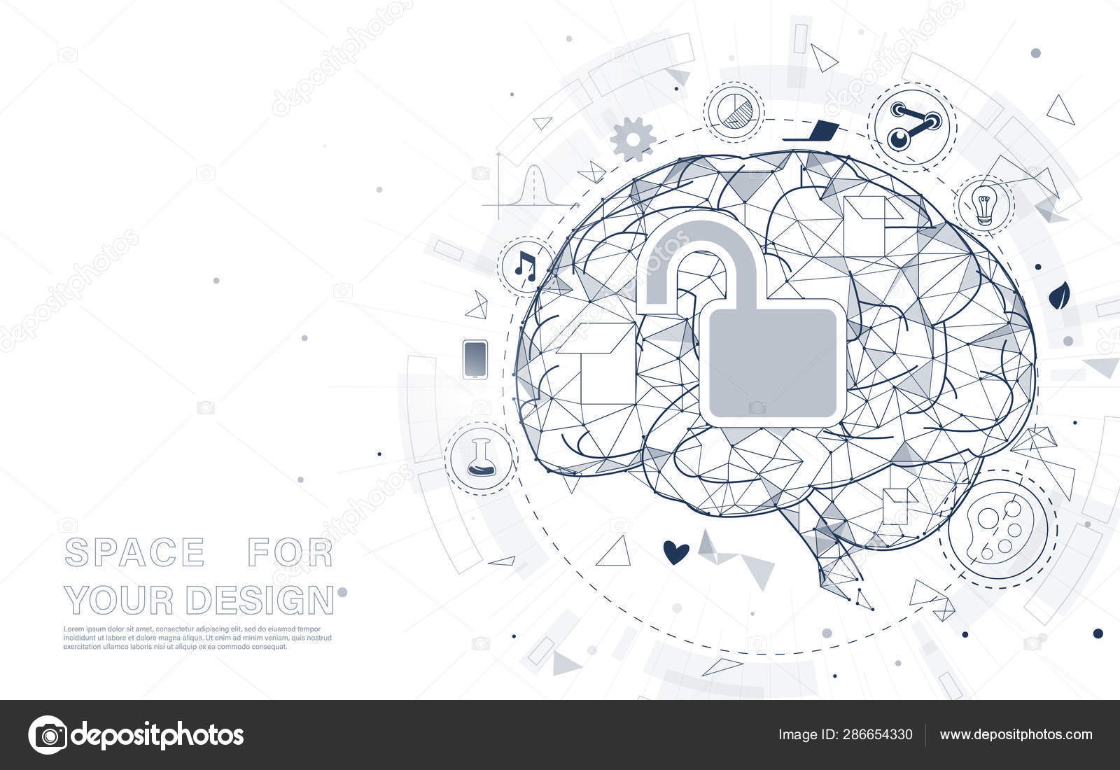 Unlock creativity brain form lines, triangles and particle style design ... Unlock creativity brain form lines, triangles and particle style design ...