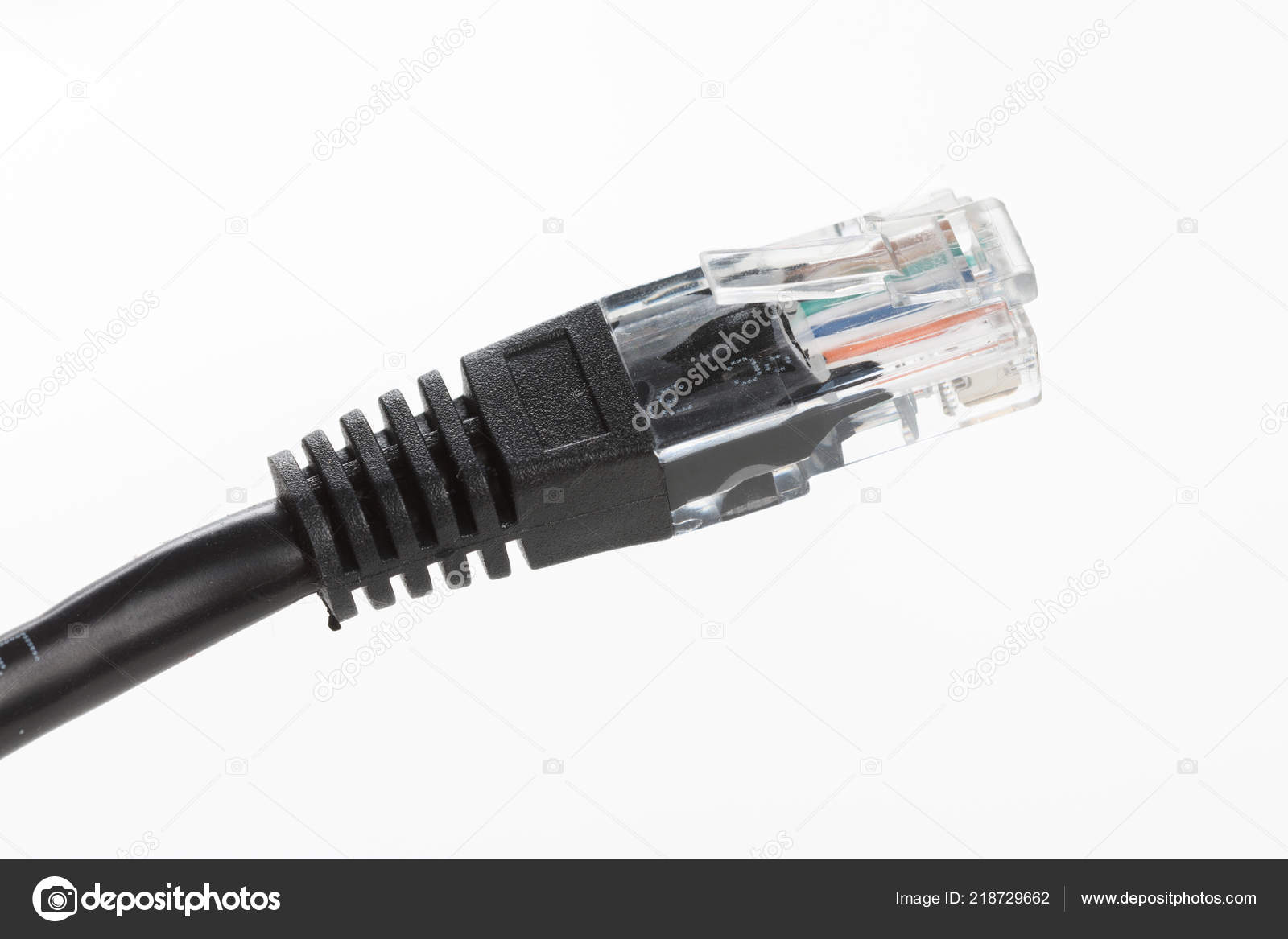Black Network Cable Plug Close View — Stock Photo © Devon #218729662