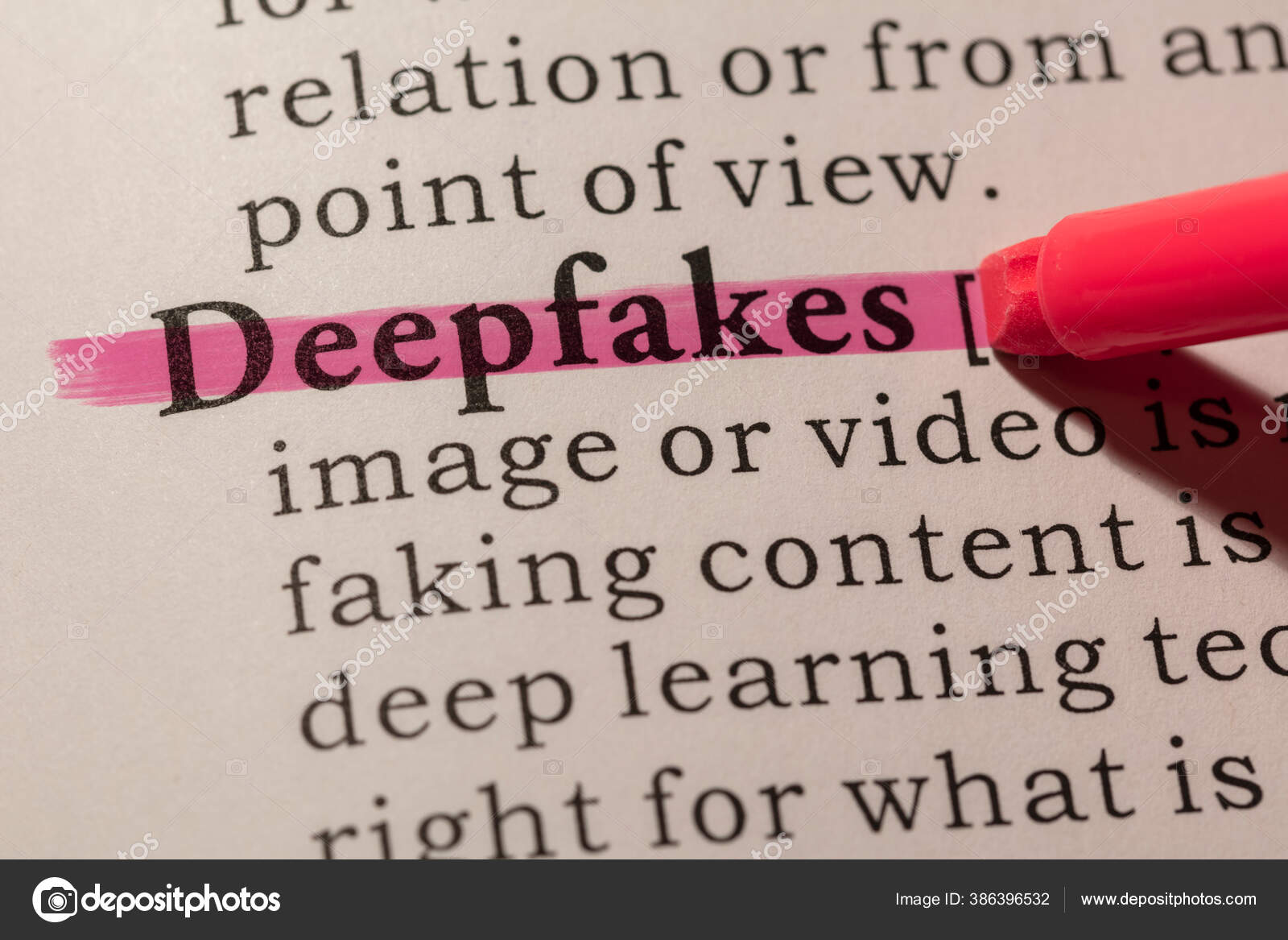 Fake Dictionary Dictionary Definition Word Deepfakes — Stock Photo ...