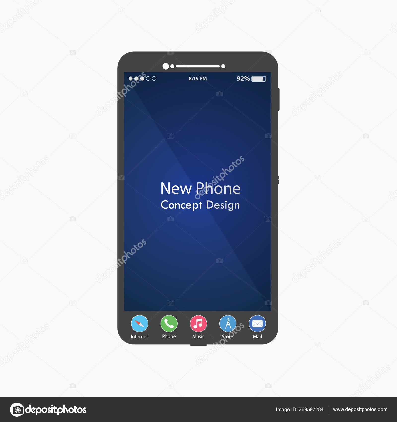 PrintRealistic, modern, smart phone icon. Stock Vector Image by ...