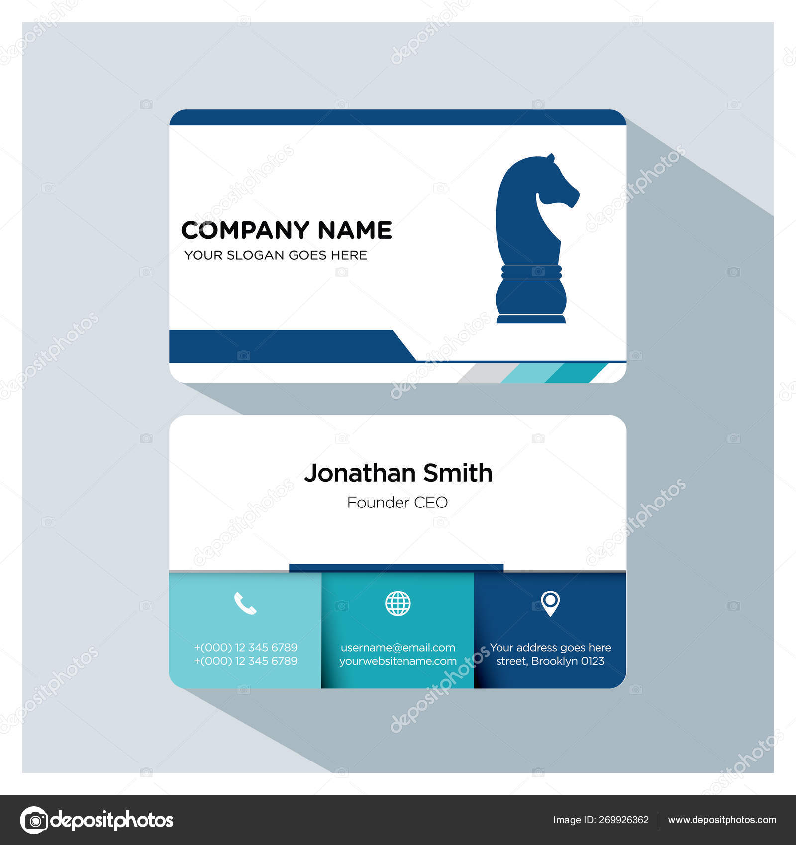 Chess player,trainer business card template Stock Vector Image by ...