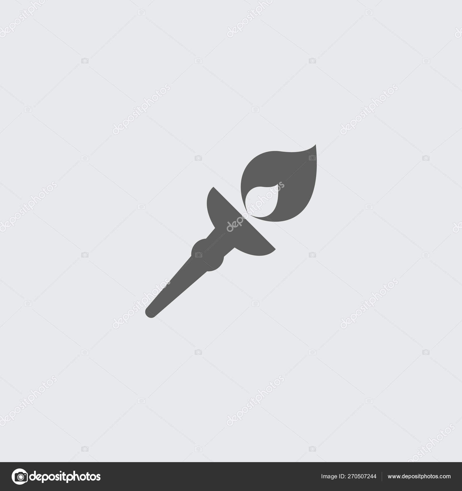 Black flat torch logo icon. Stock Vector by ©azerbaijan_stockers 270507244