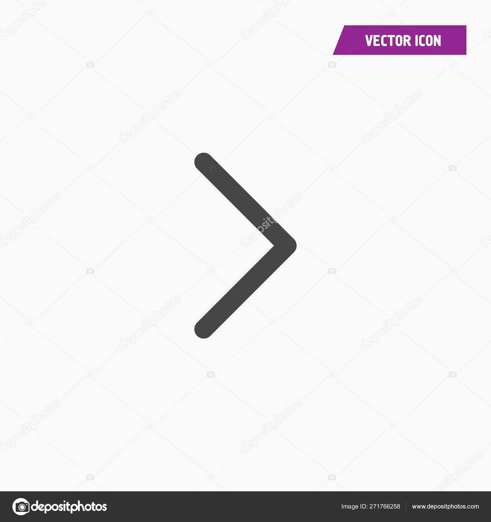 Line right arrow, maths big arrow icon. Stock Vector Image by ...