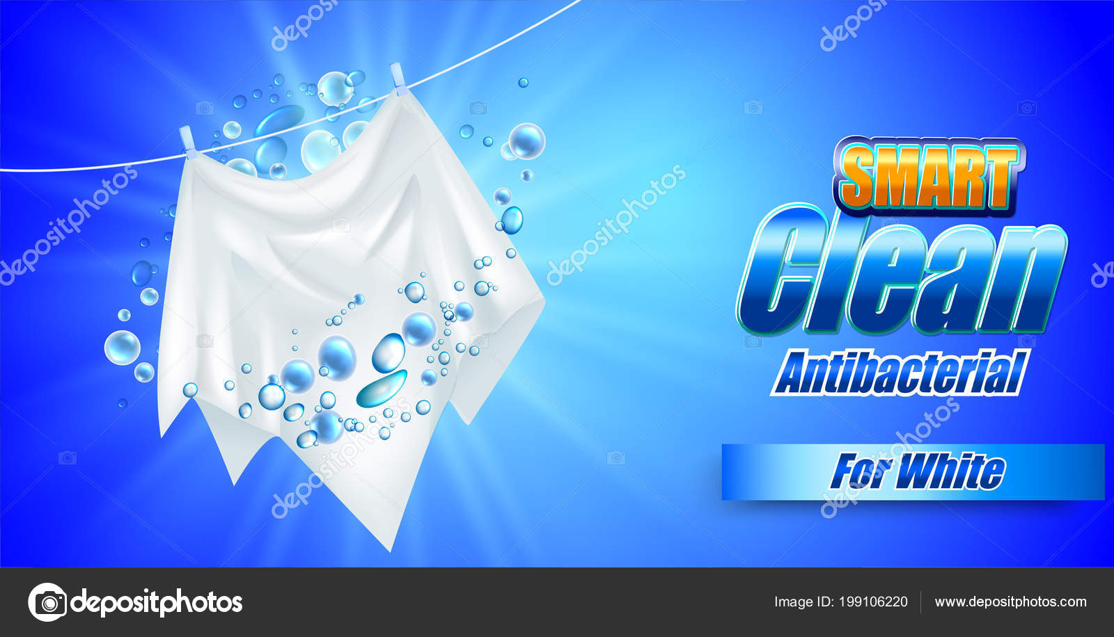 Template Design Packaging Washing Powder Textile White Realistic ...