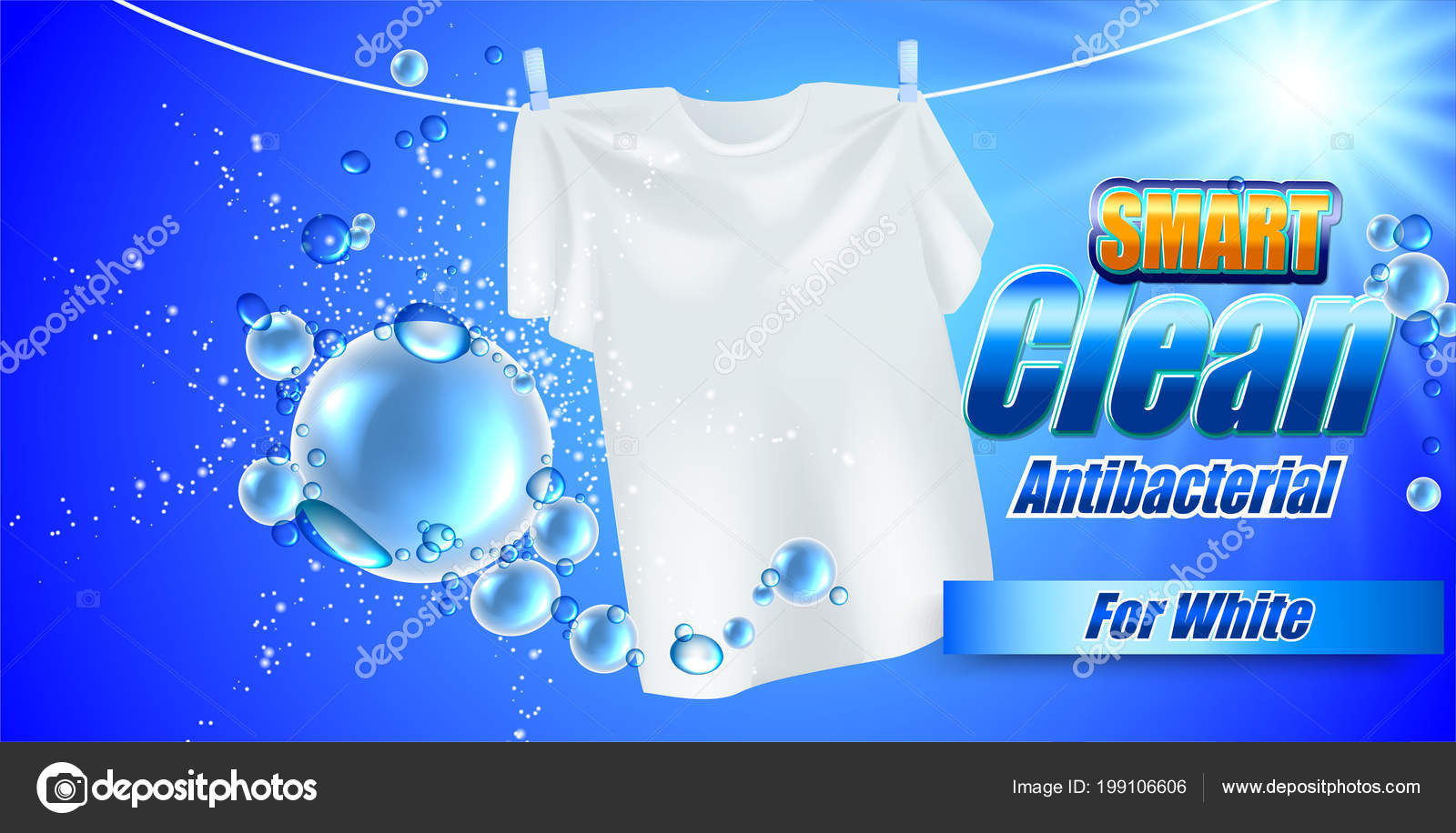 Template Design Packaging Washing Powder Textile White Realistic ...