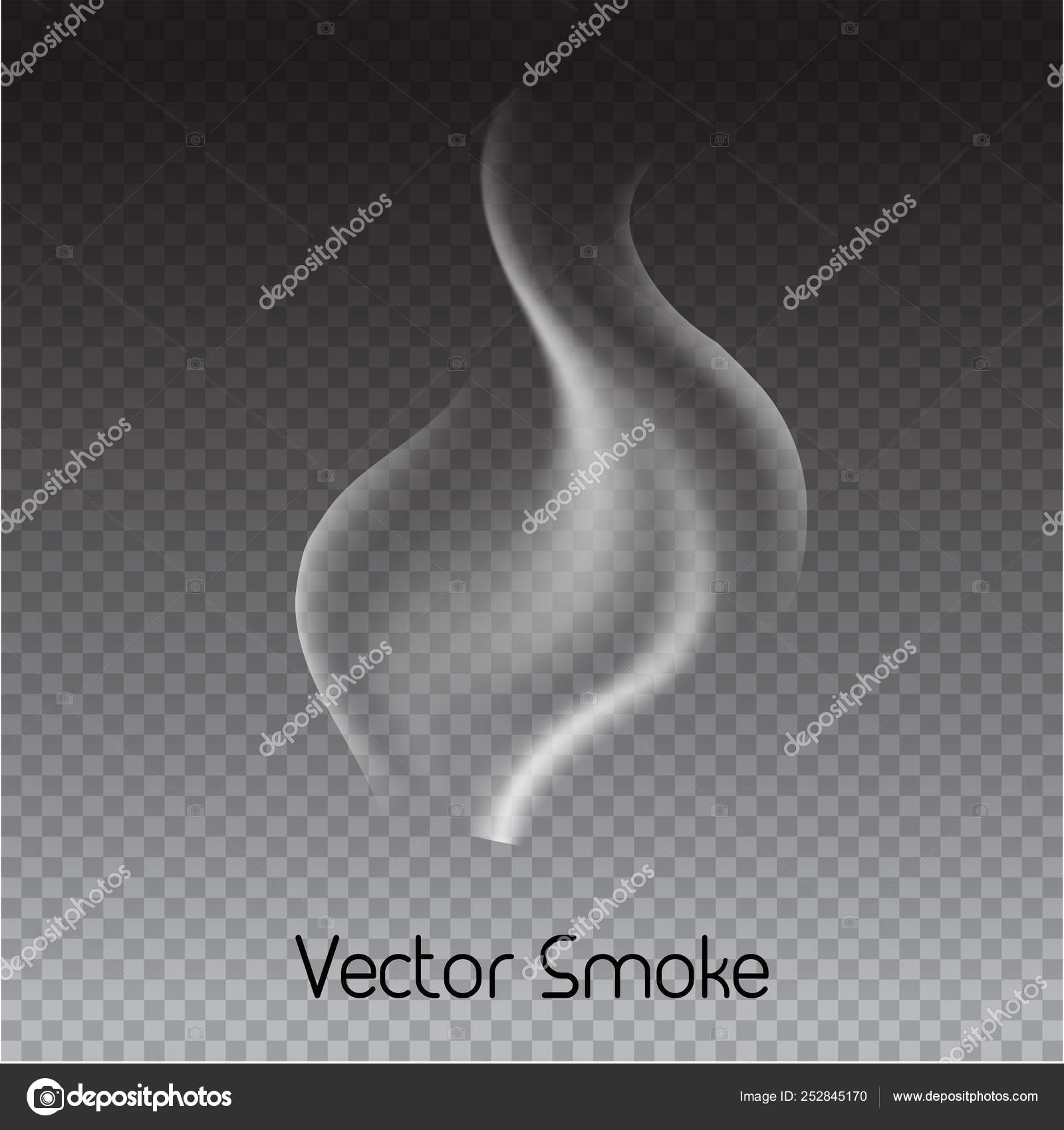 Humo del cigarrillo vector sobre fondo transparente. Humo aislado ...
