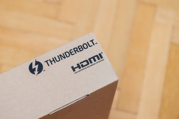 New computer cardboard box on floor CPU Intel – Stock Editorial Photo ...