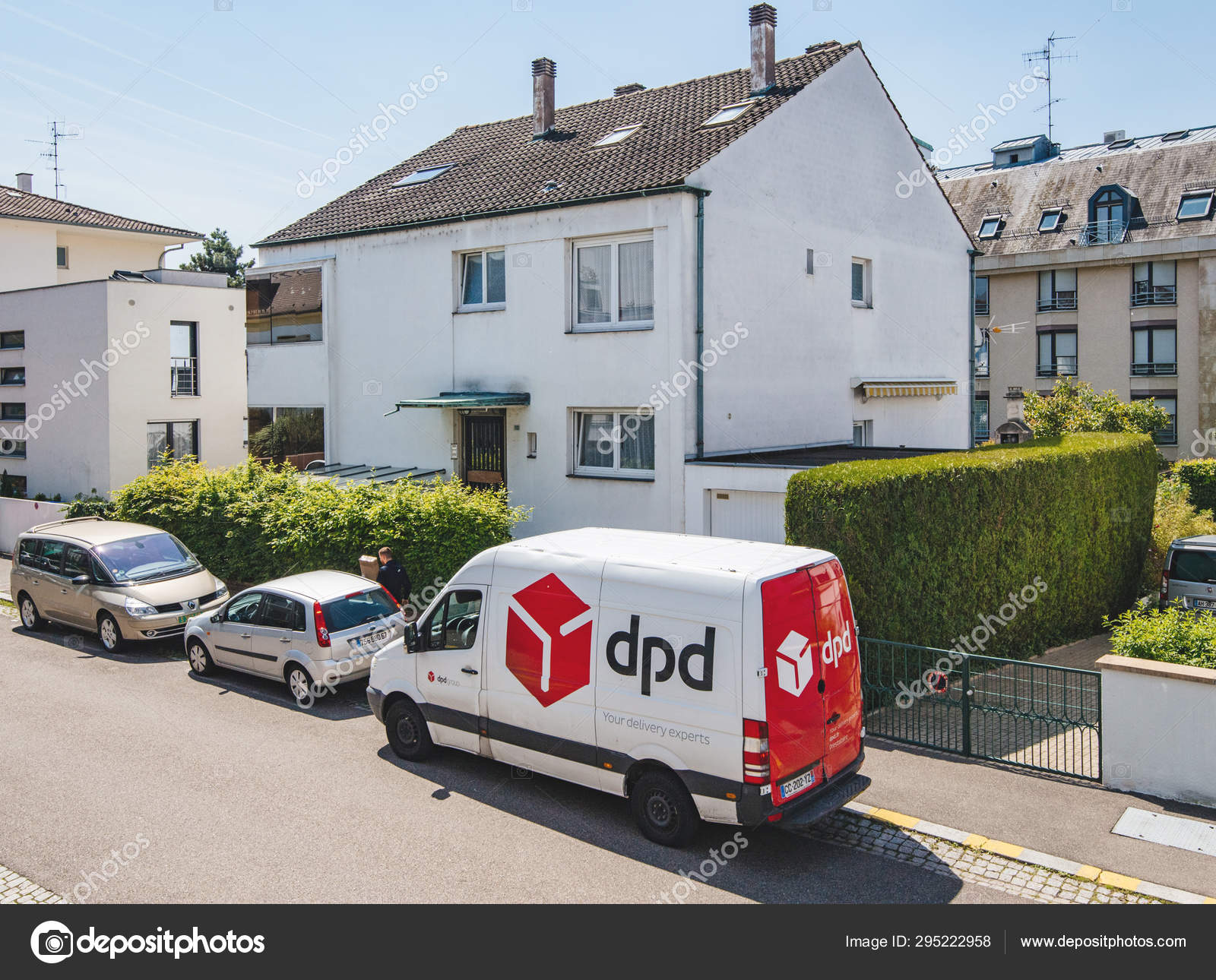 Mercedes-Benz Sprinter van with DPD parcel delivery logotype on the ...
