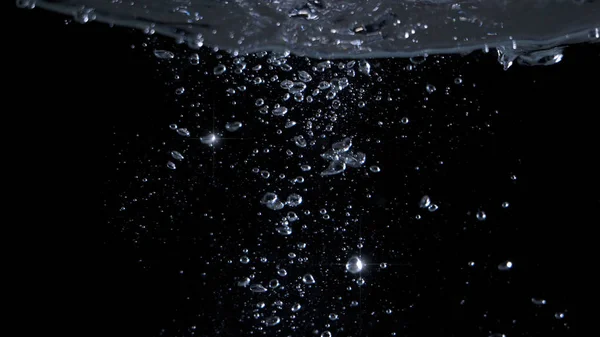 Close Macro Images Soda Water Bubbles Floating Top Water Surface ...