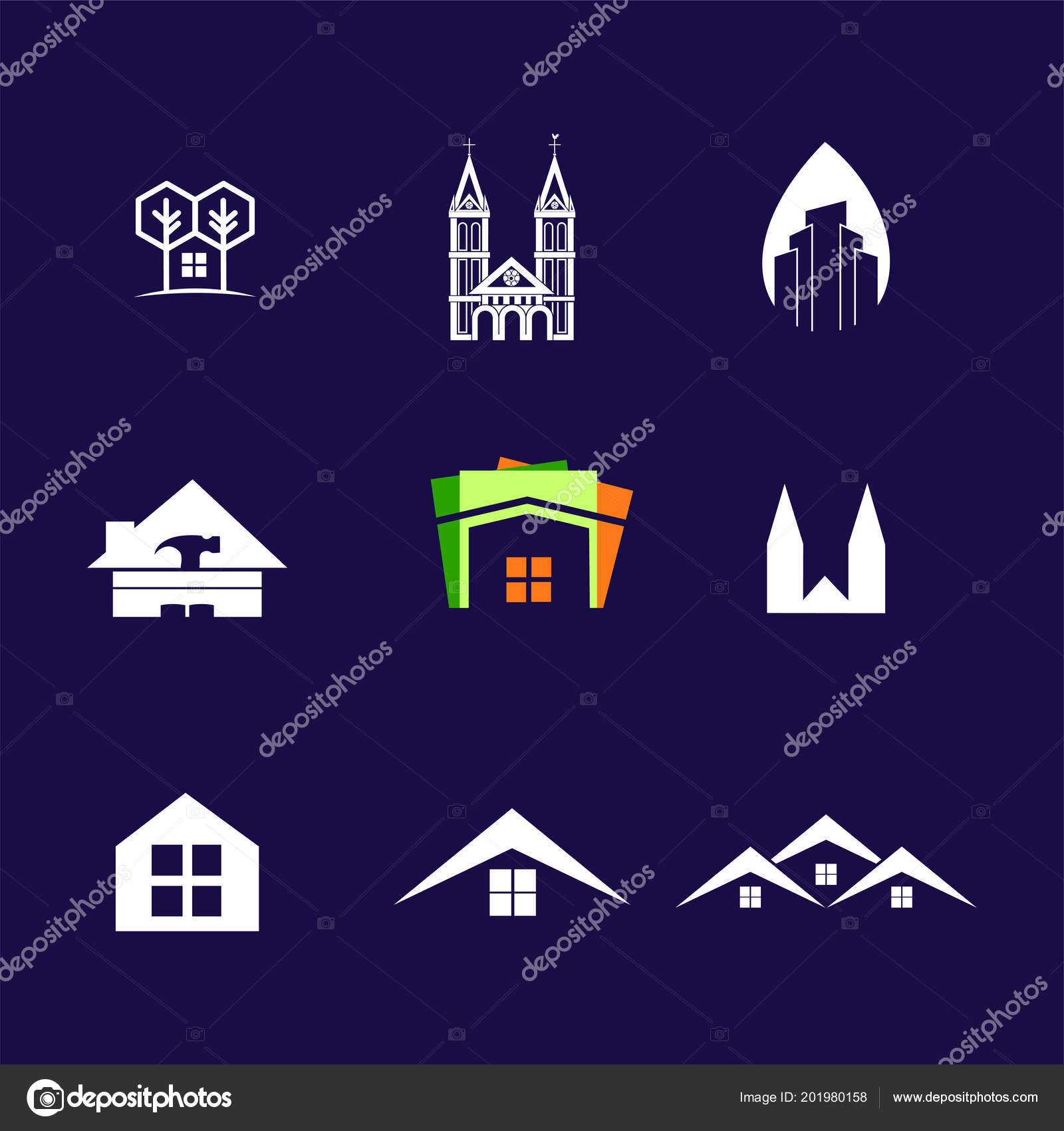 Home Build Vector Set Design Element Corporate Branding Identity Design ...