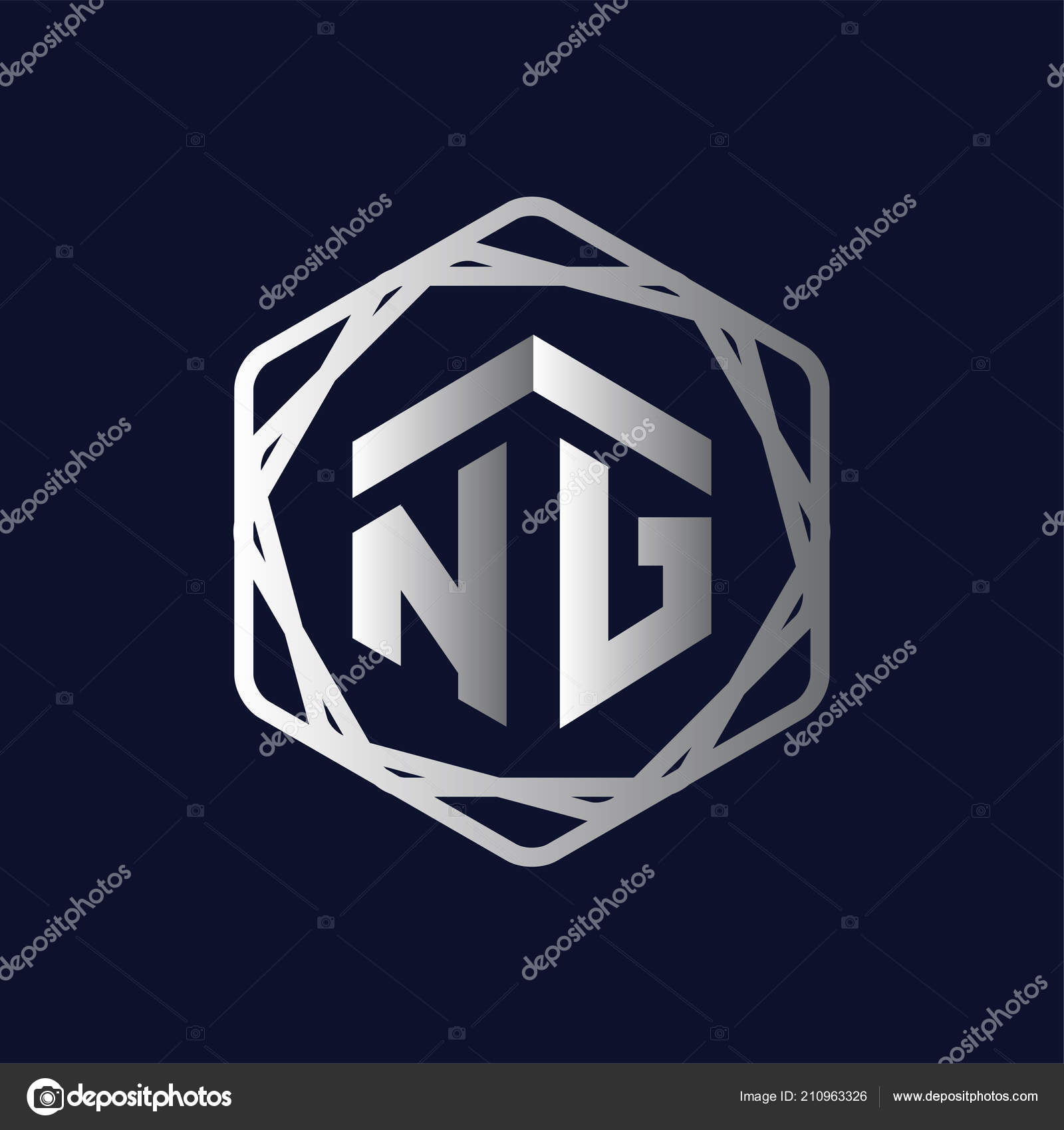 Letra Inicial Vector Logotipo Hexagonal Vector de stock por ©Desbayy 210963326