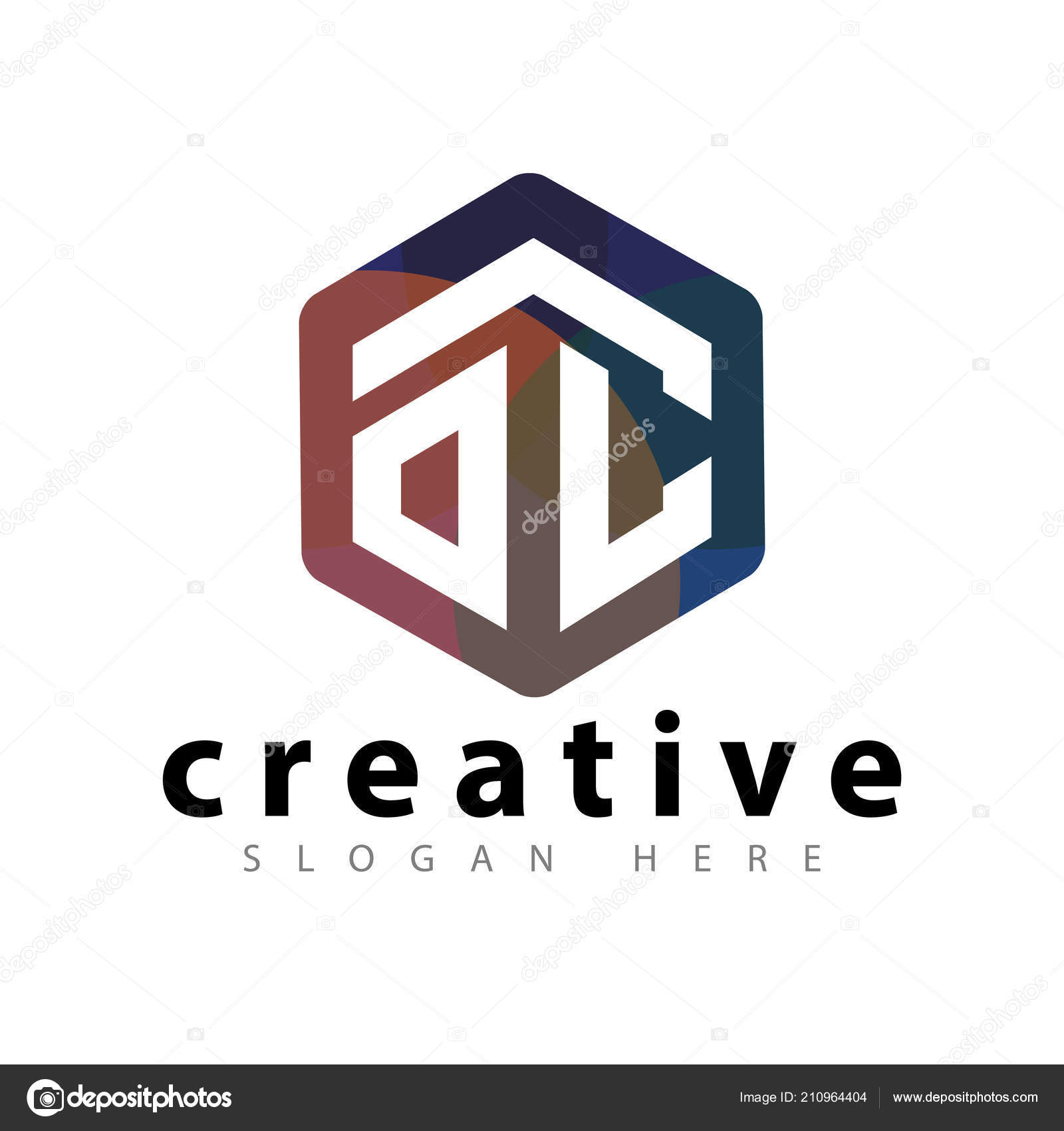 Letra Inicial Vector Logotipo Hexagonal Vector de stock #210964404 de ©Desbayy